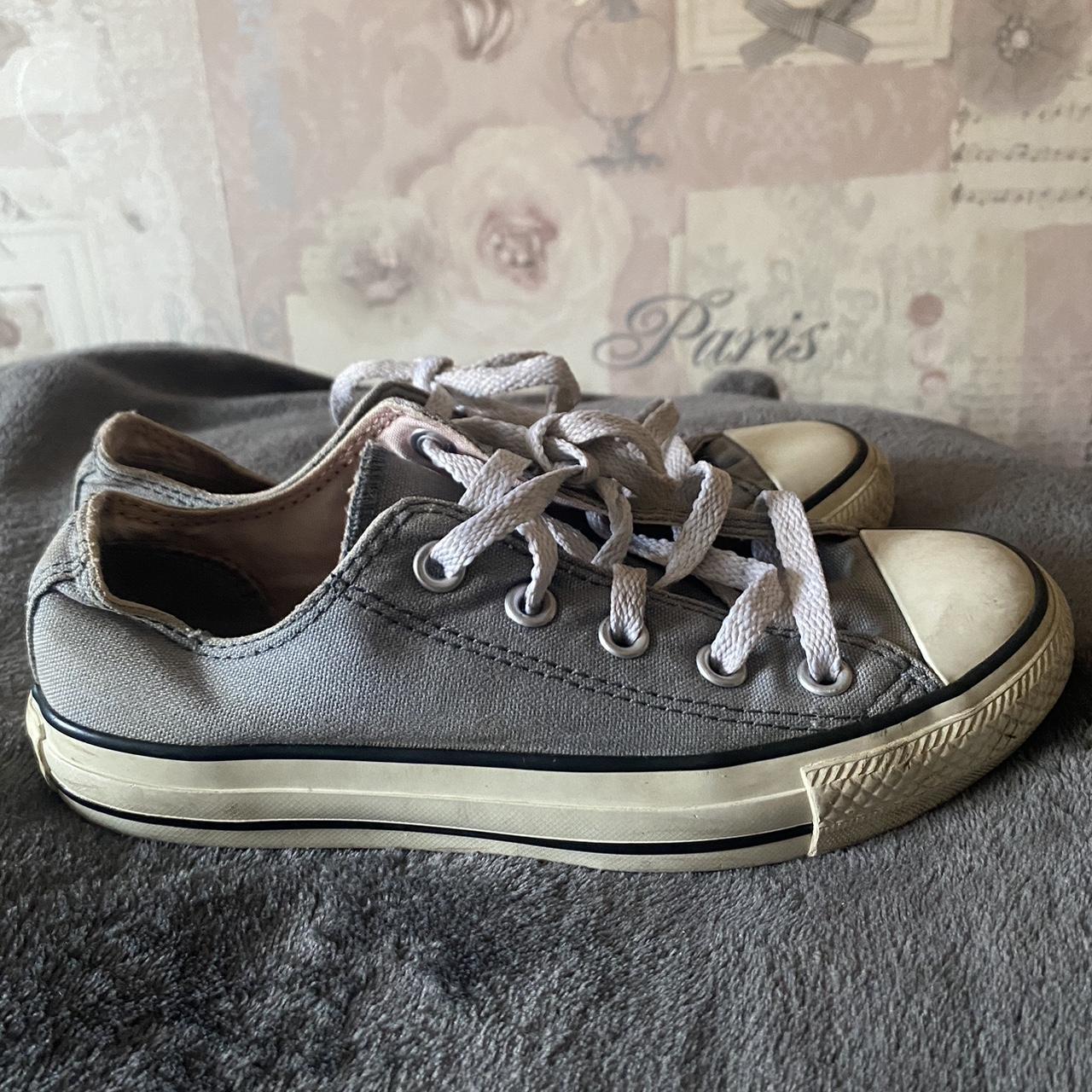 light blue/grey converse worn a few times - Depop