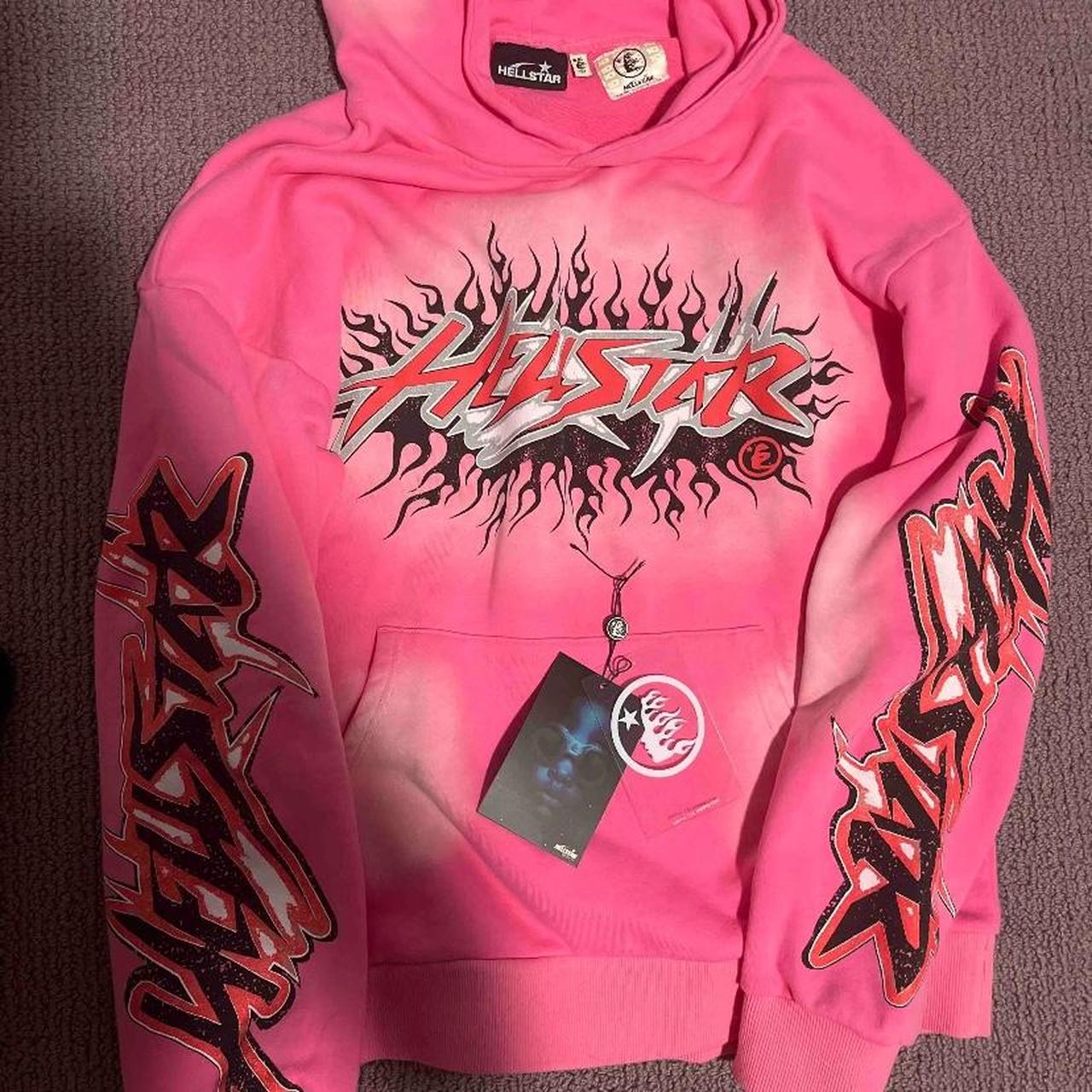 Hell star hoodie pink | Depop