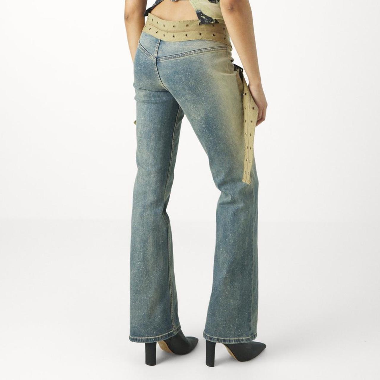 jaded london strap up stonewash bootcut jeans size... - Depop