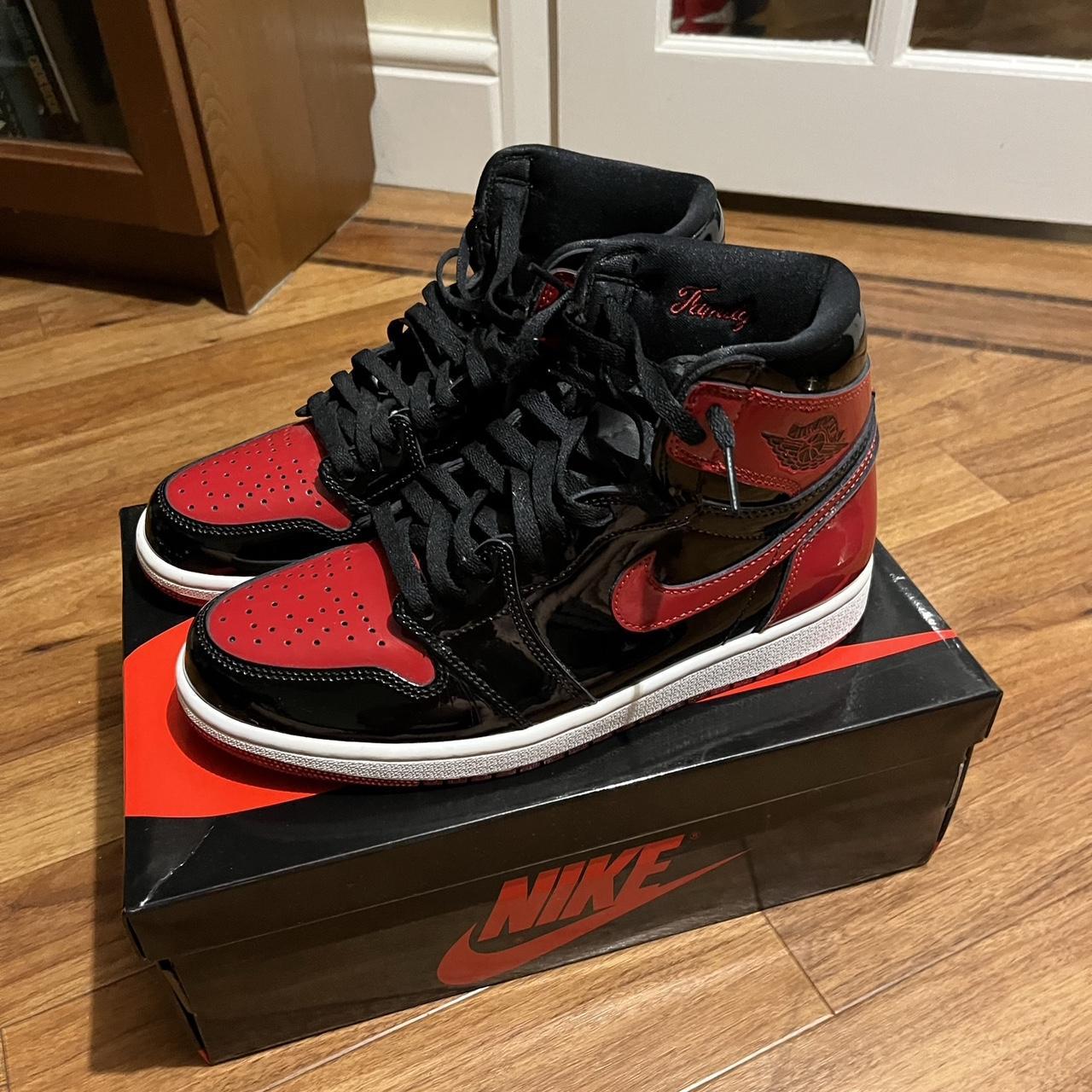 Jordan 1 patent bred high Used Size- uk8.5 - Depop