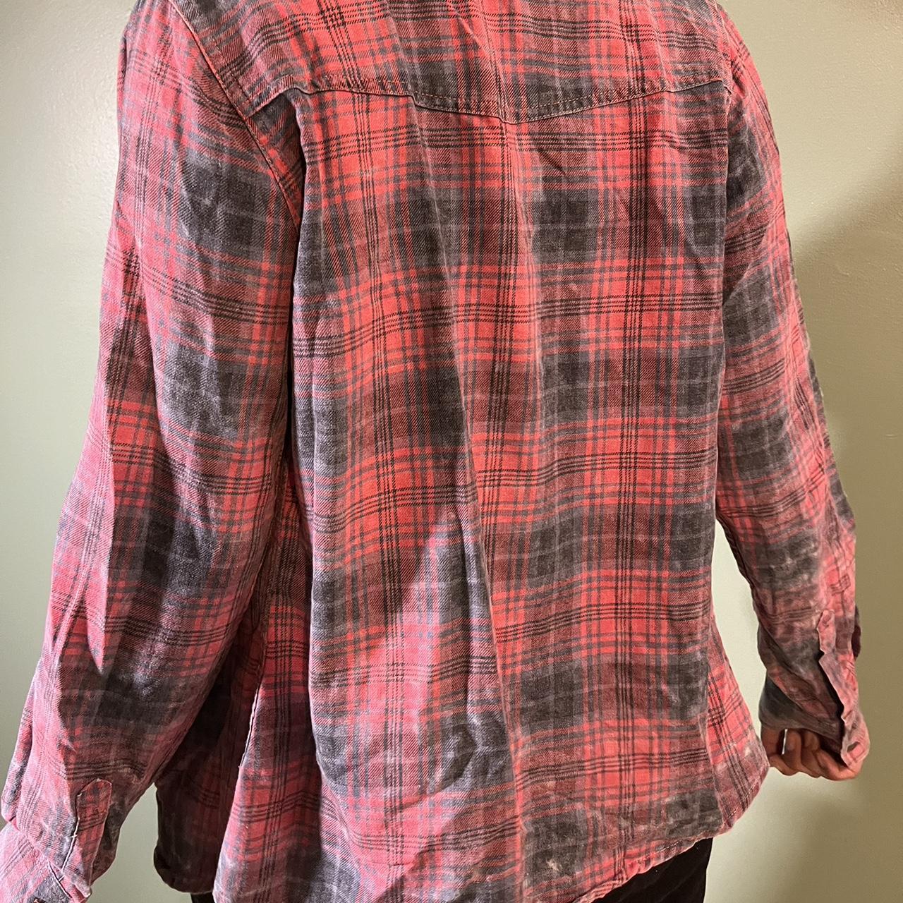 Maurices distressed flannel shirt Size... - Depop