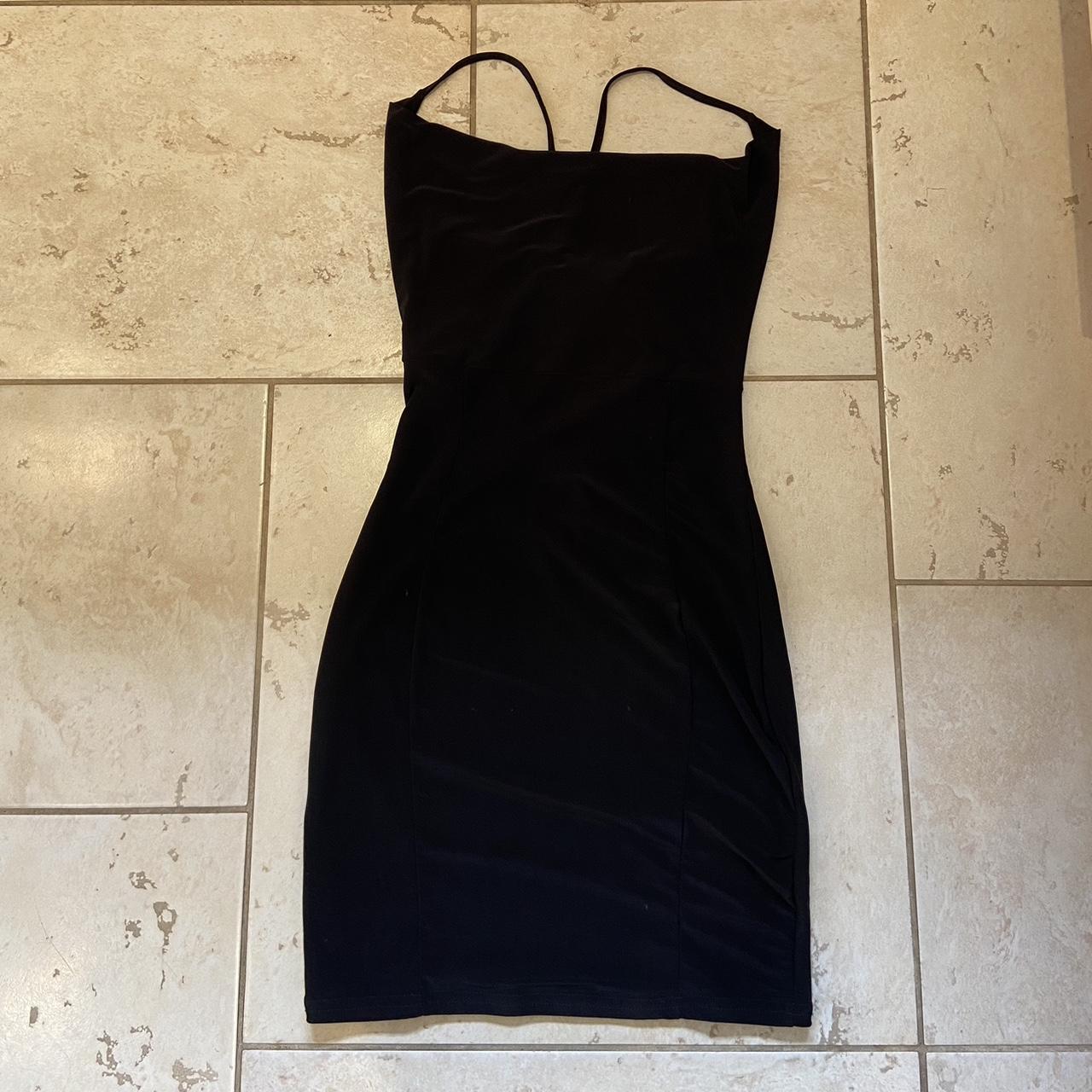 Timeless LBD - black cowl neck Misguided mini dress... - Depop
