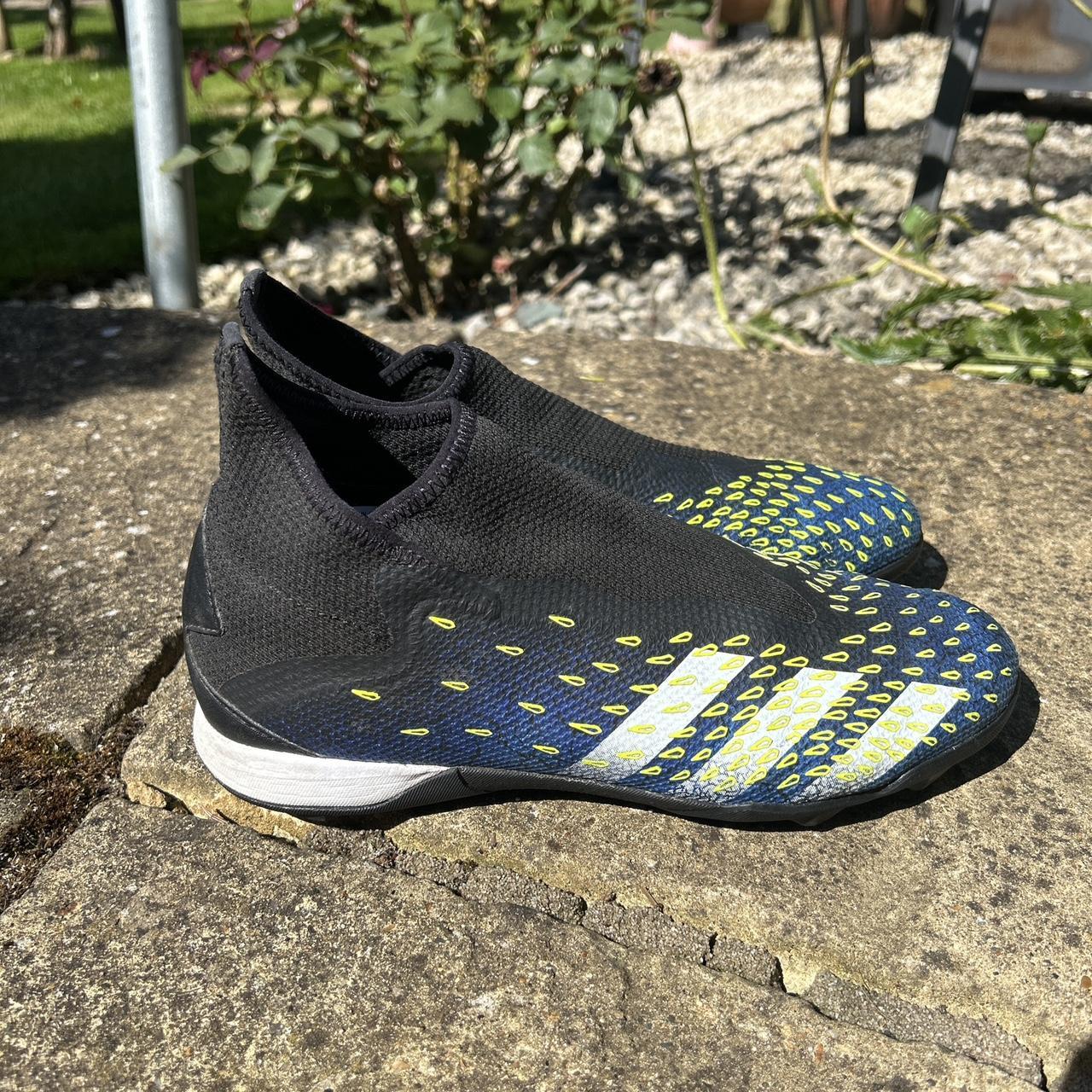 Adidas black and yellow Predator.1 FG Astro football... - Depop