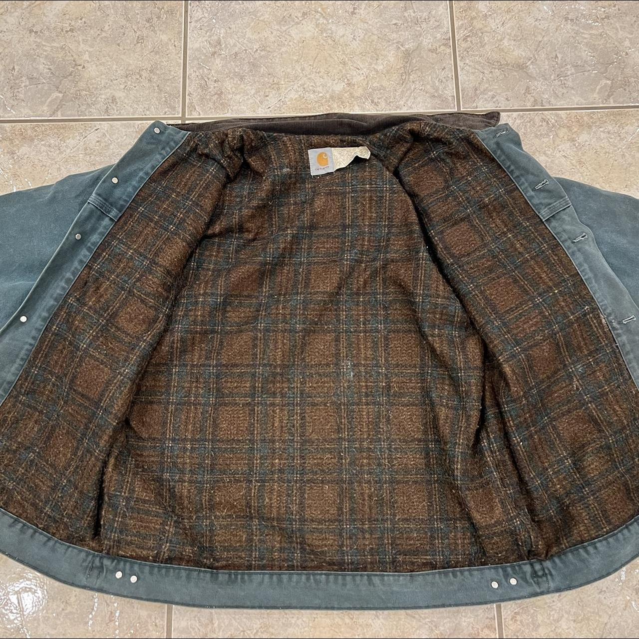 CARHARTT TRUCKER JACKET J10 HTG Hunter Green Blanket... - Depop