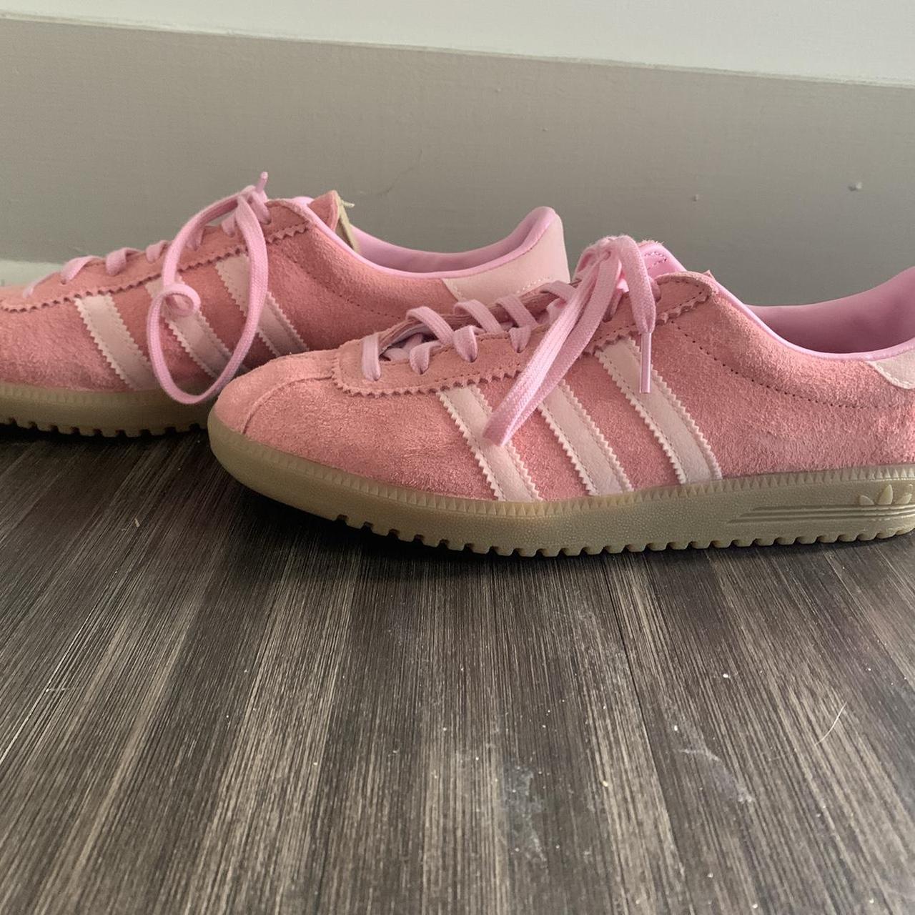 Pink Adidas suede sambas Women’s size 8/men’s size... | Depop