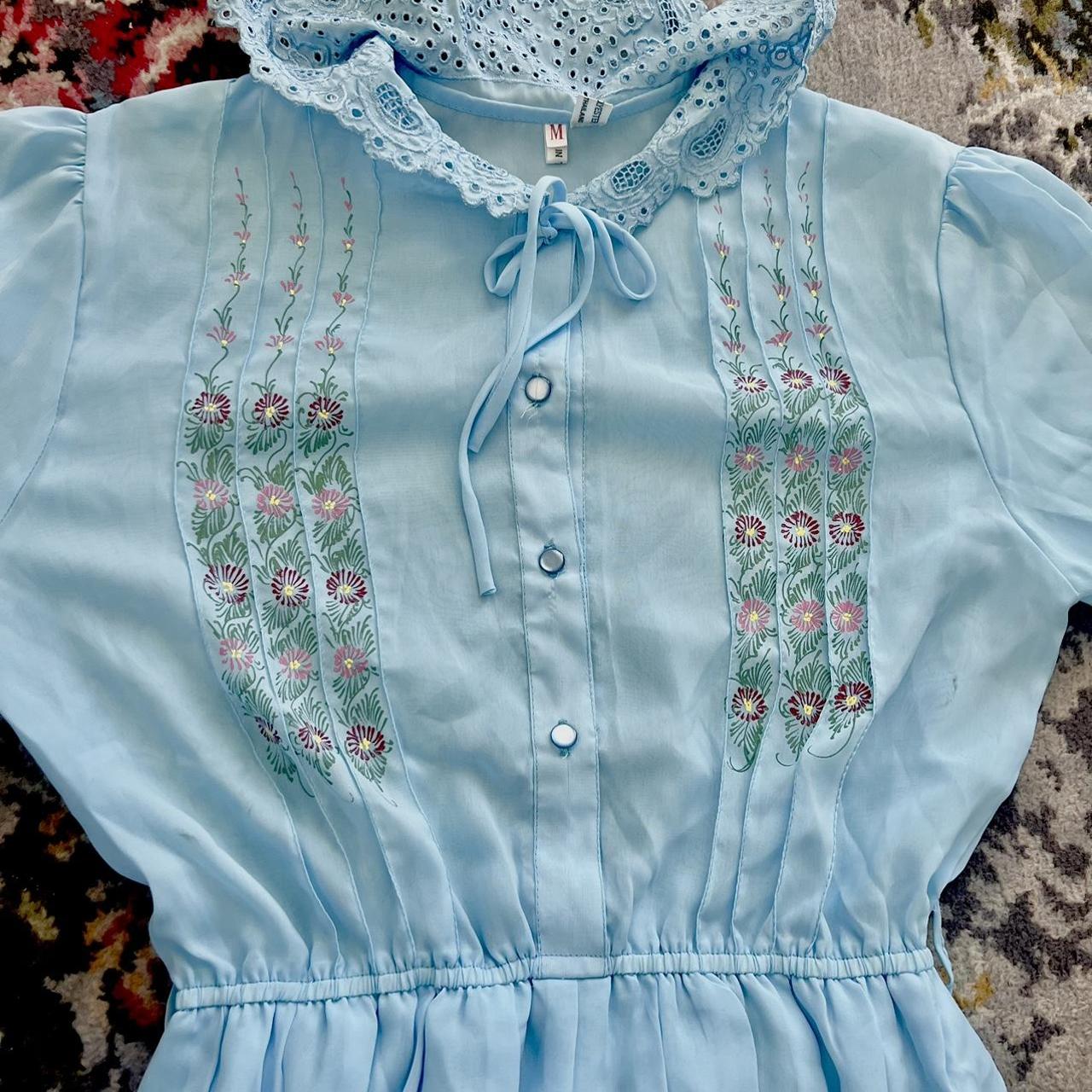 No brand, blue, lace coquette dress! Pre loved! 🌸🌸 - Depop