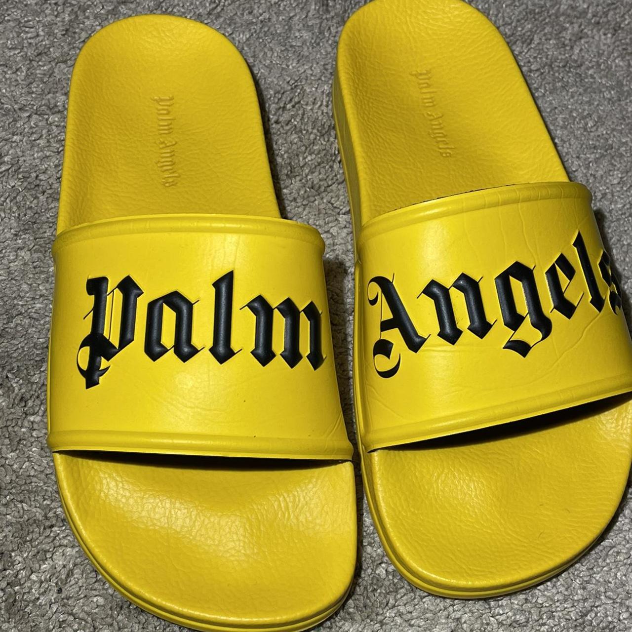 Palm Angels slides ( yellow ) Mens size 9US. Used... - Depop