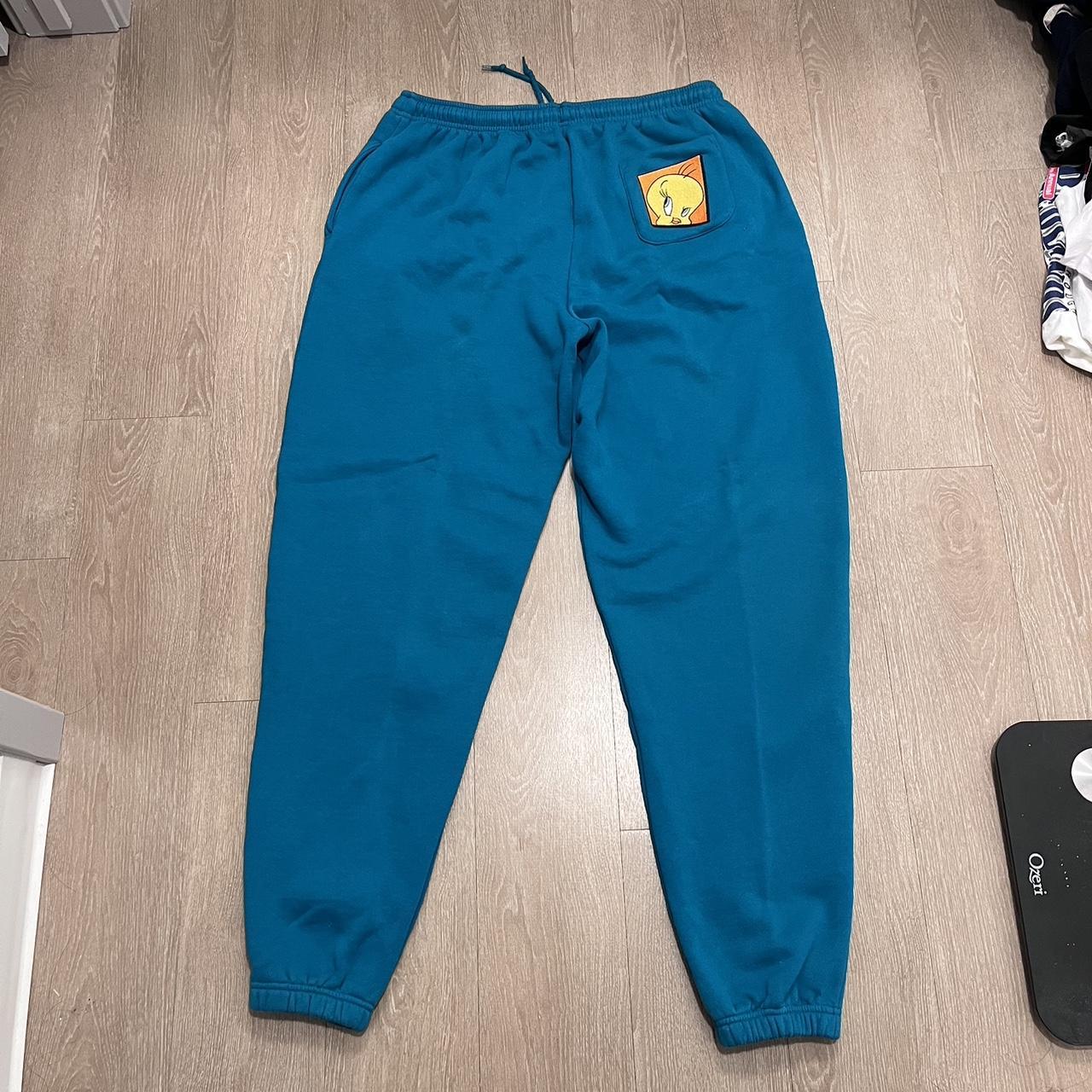 Warner Bros. Men's Green and Yellow Joggers-tracksuits | Depop
