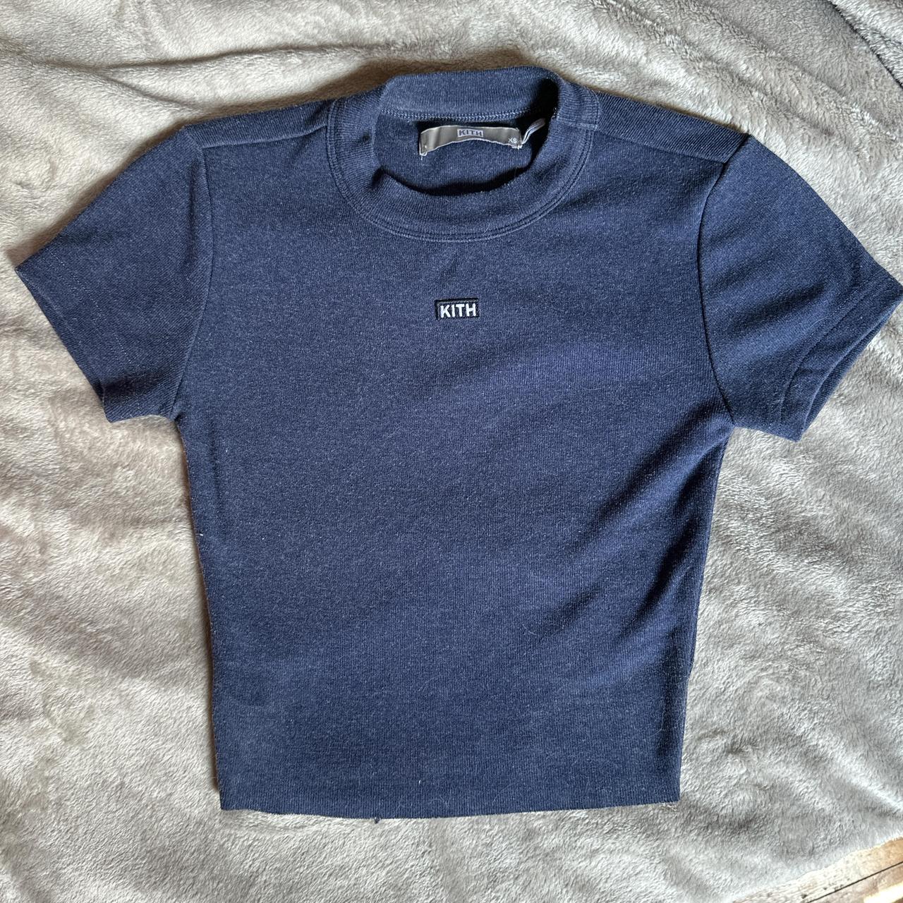 Kith Blue baby tee Cropped, thicker material - Depop
