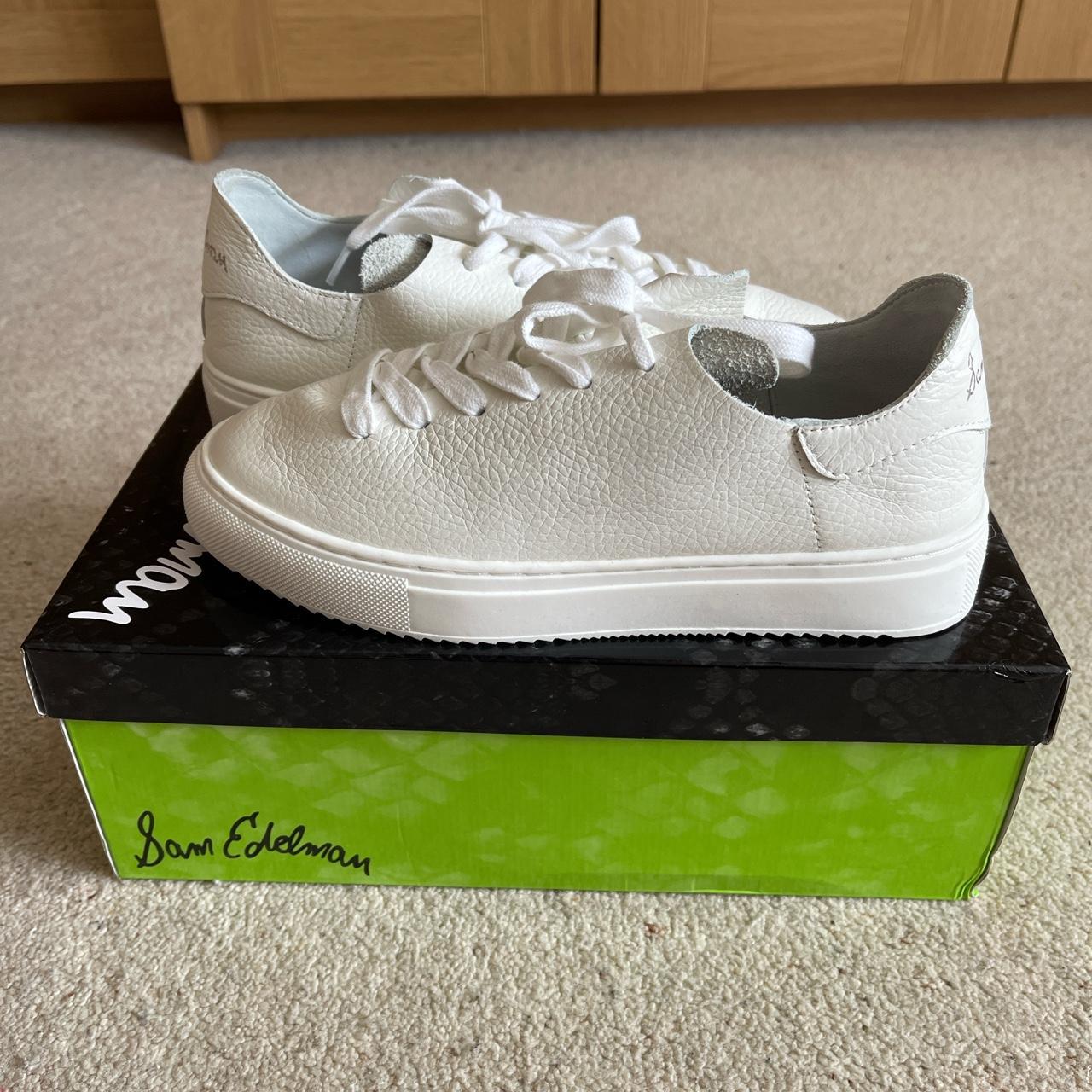 Brand new in box Sam Edelman white leather trainers,... - Depop