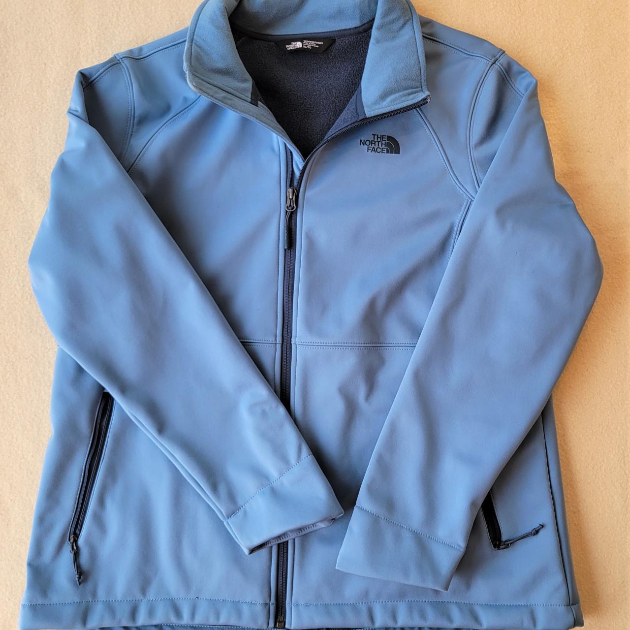 The North Face TNF Windwall Light Blue Softshell... - Depop