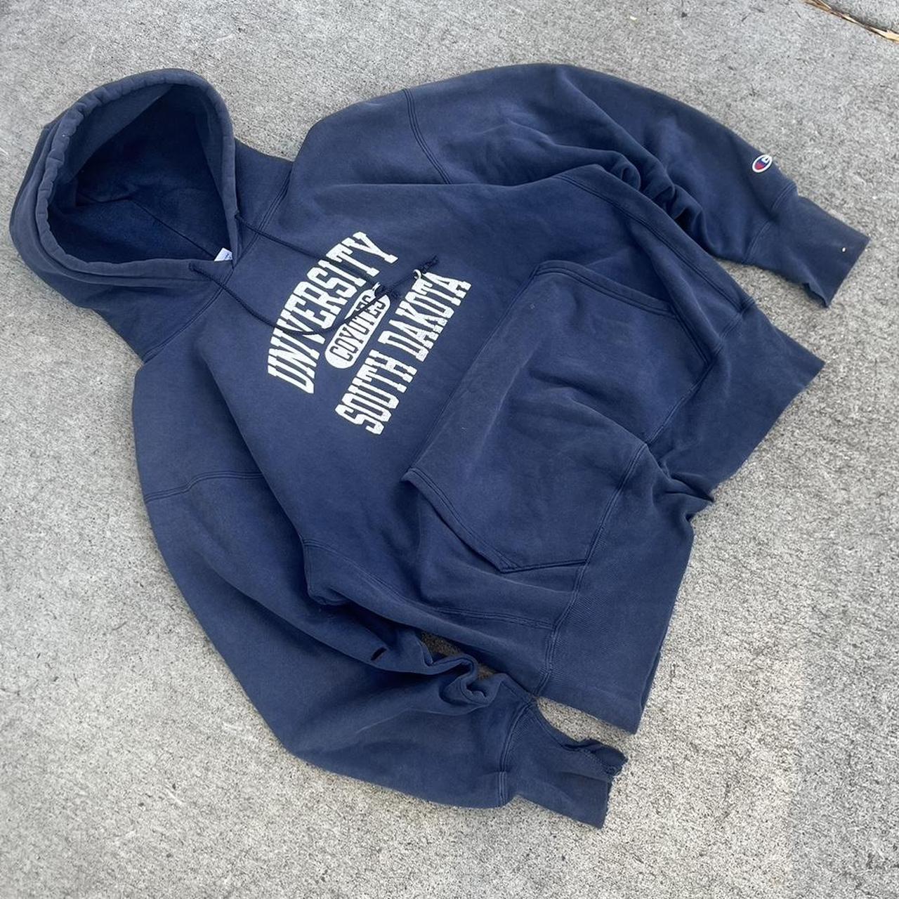 Faded and Distressed Early 2000s Champion Reverse... - Depop