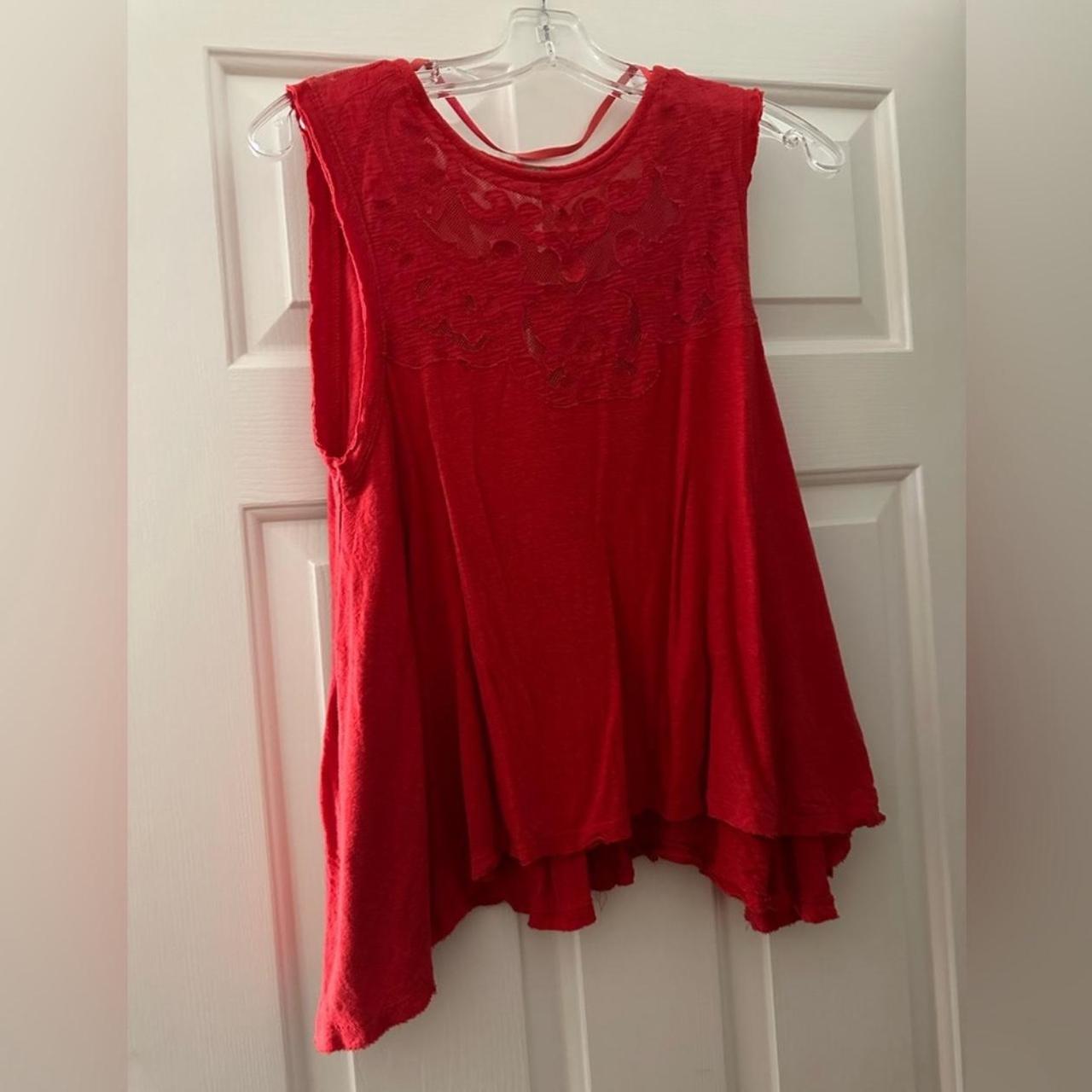 Free People Flowy Red Top #freepeople #blouse #tank | Depop