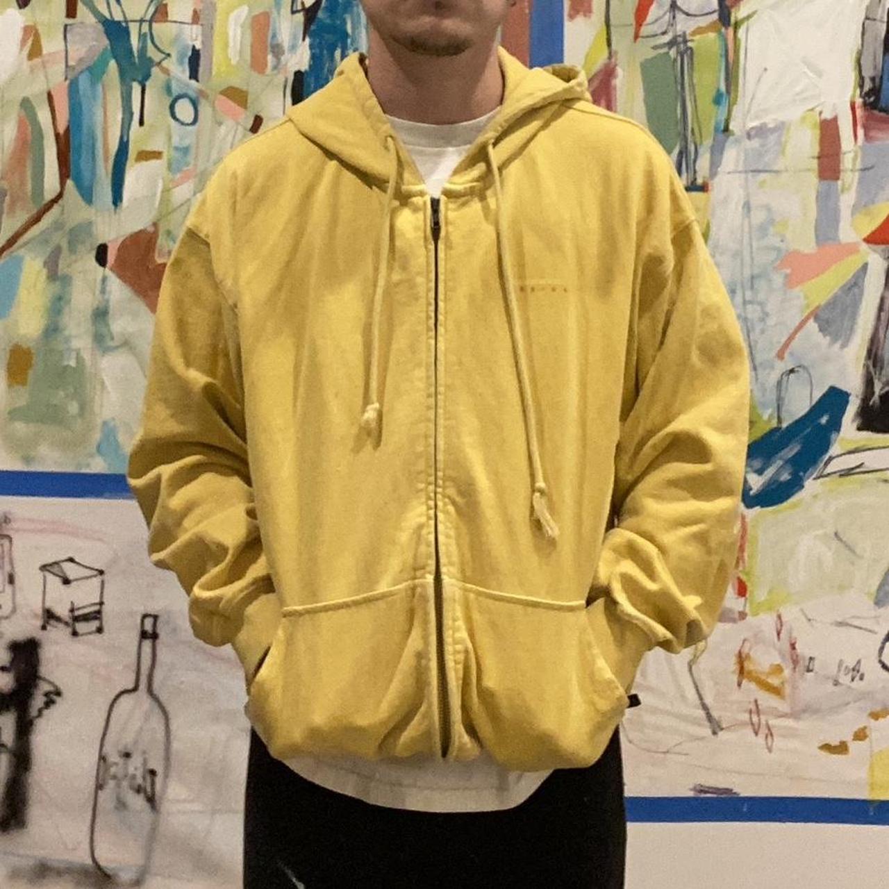 Thisisneverthat yellow zip up hoodie - Depop