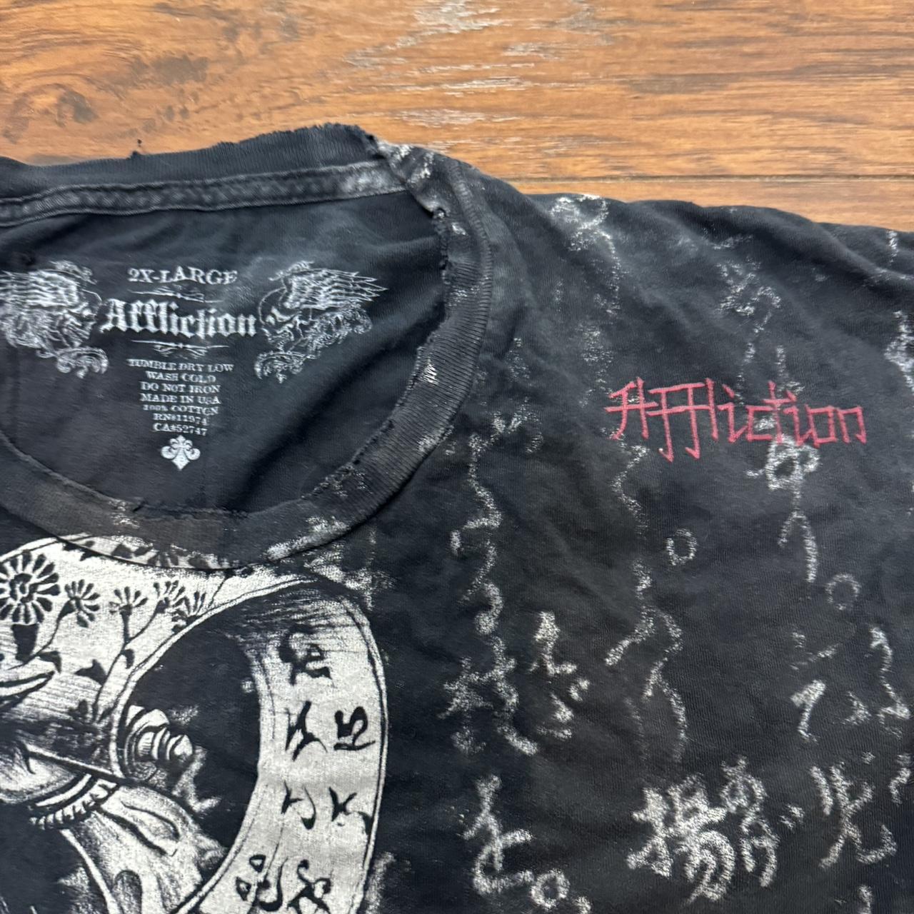 Cyber Y2K Affliction Japanese Grunge T Shirt Size... - Depop