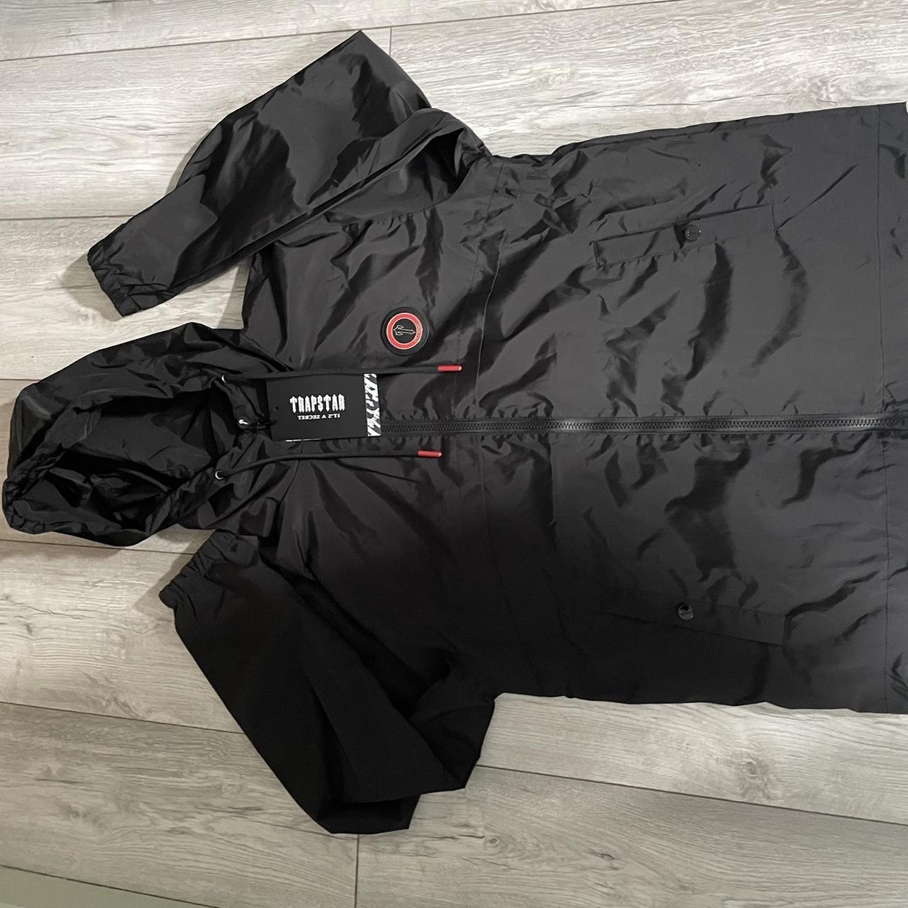 trapstar windbreaker black and red brand new with... - Depop