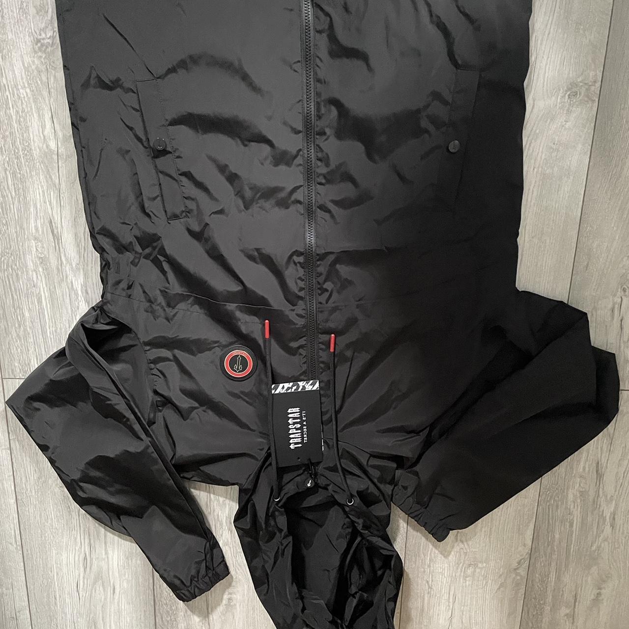 trapstar windbreaker black and red brand new with... - Depop