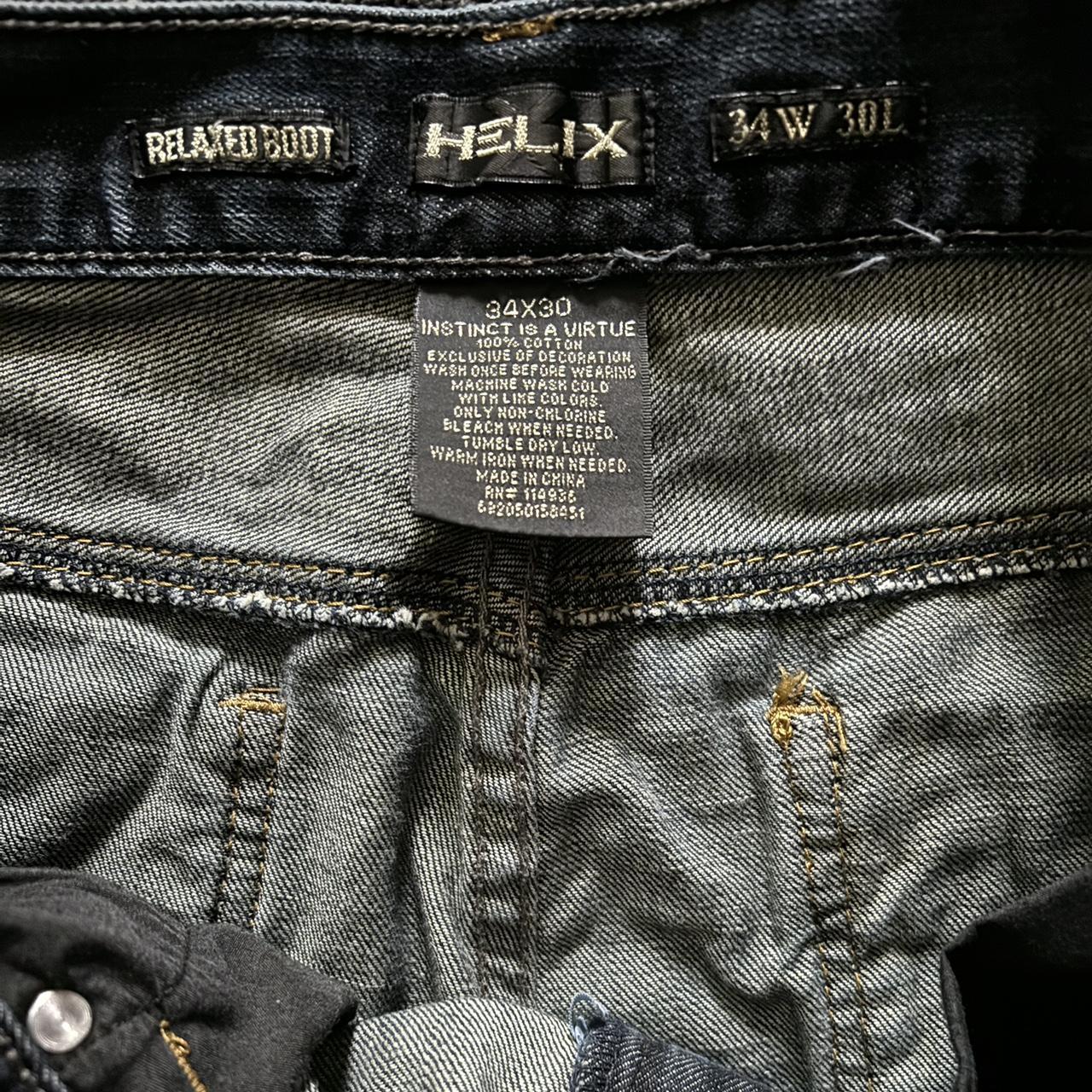 Helix Dark Blue Jeans 34W 30L Relaxed Boot Crazy... - Depop