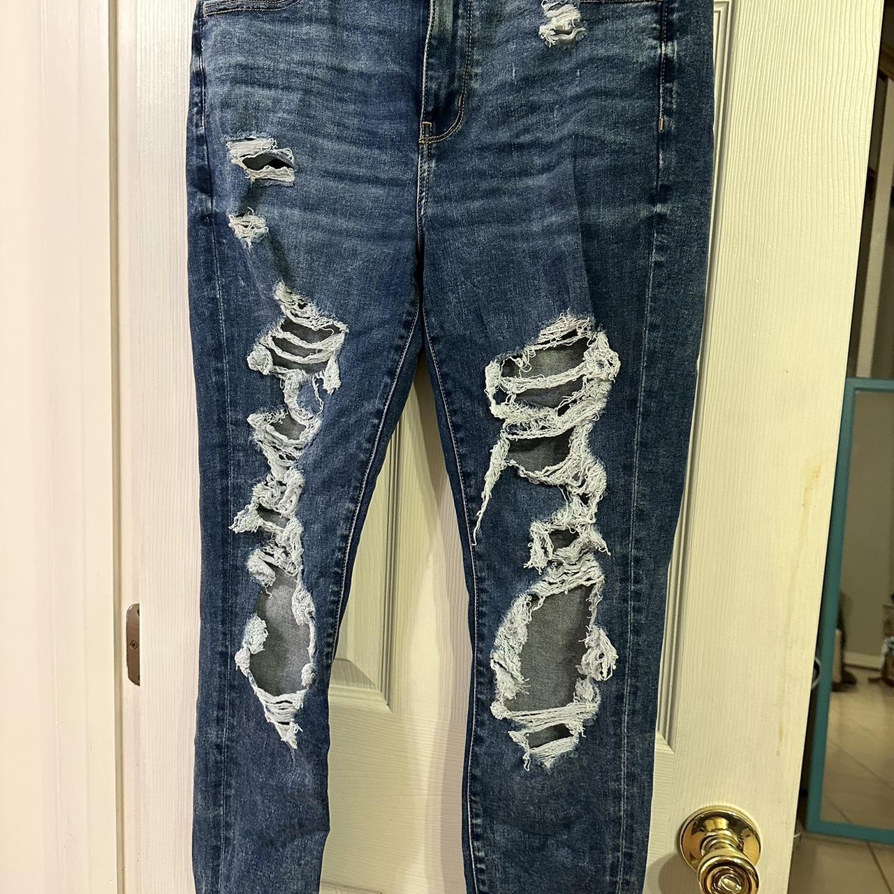 dark blue ripped jeans - Depop