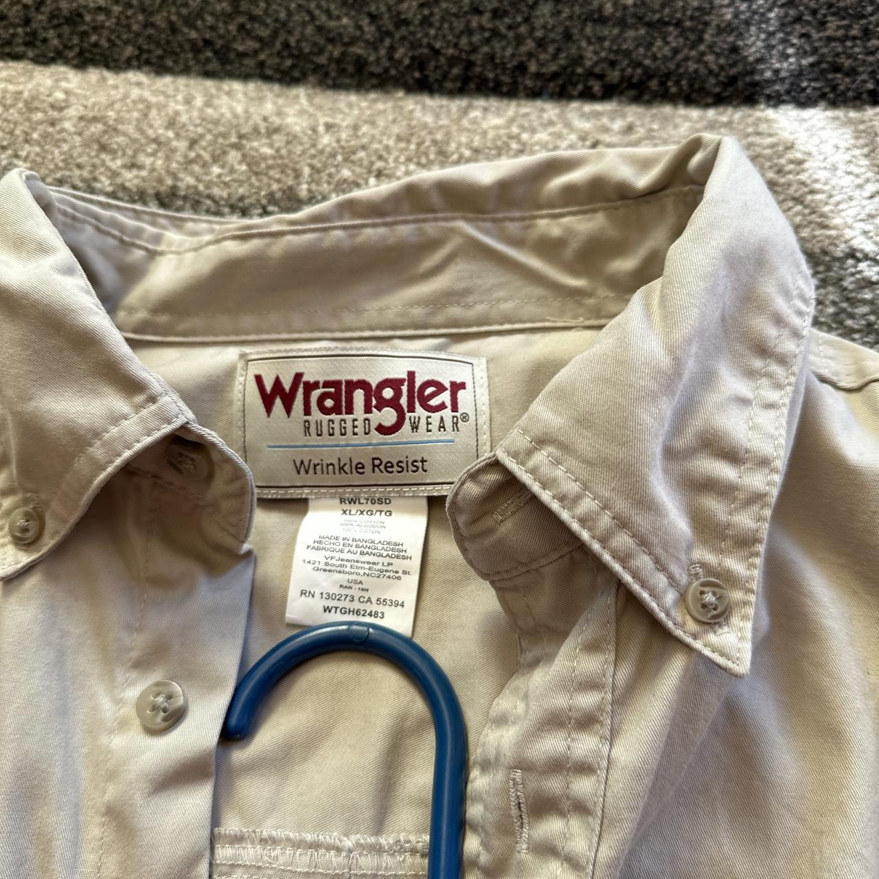 Beige Wrangler Button Up XL Clean & Casual Free... - Depop
