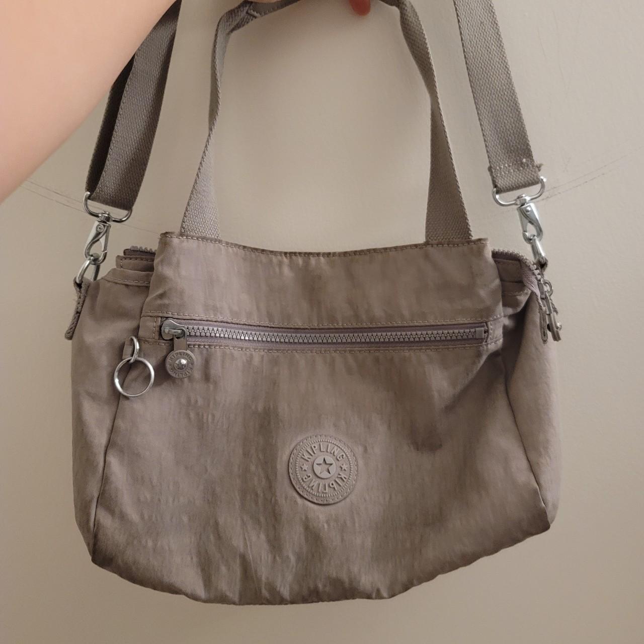 Grey Kipling Shoulder Messenger bag. - Depop