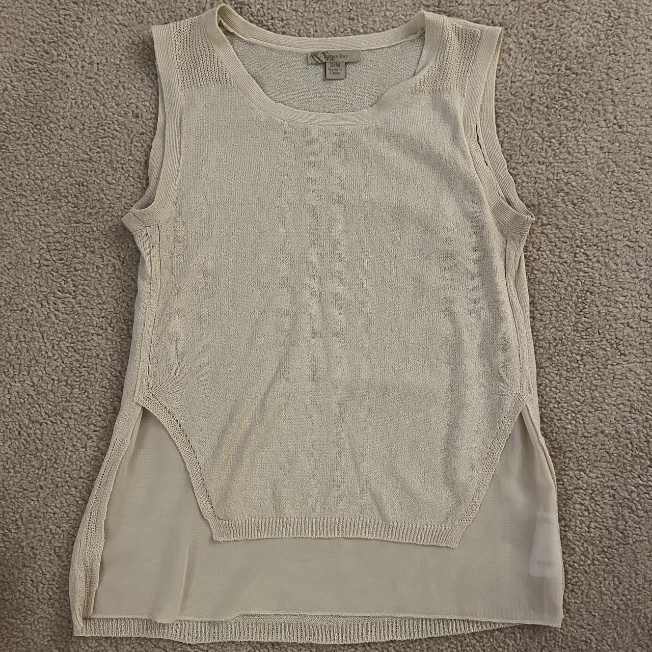 URBAN DAY Beige Mesh Top - Depop