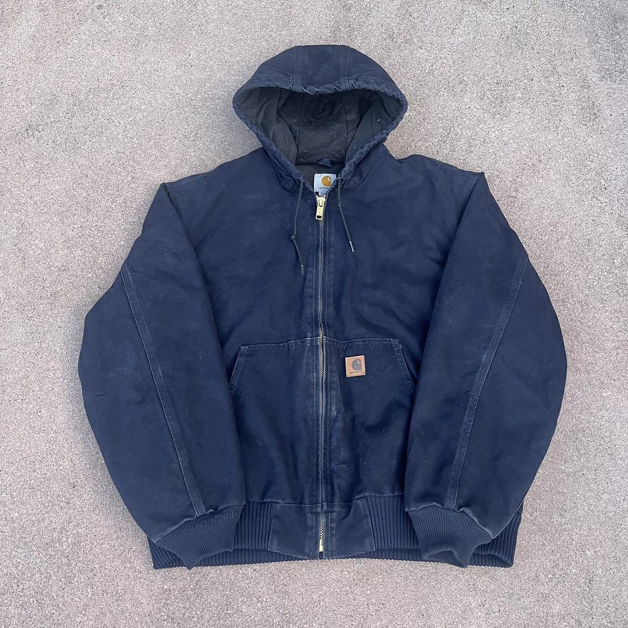 Men’s Carhartt Navy Workwear Lined Jacket Size :... - Depop