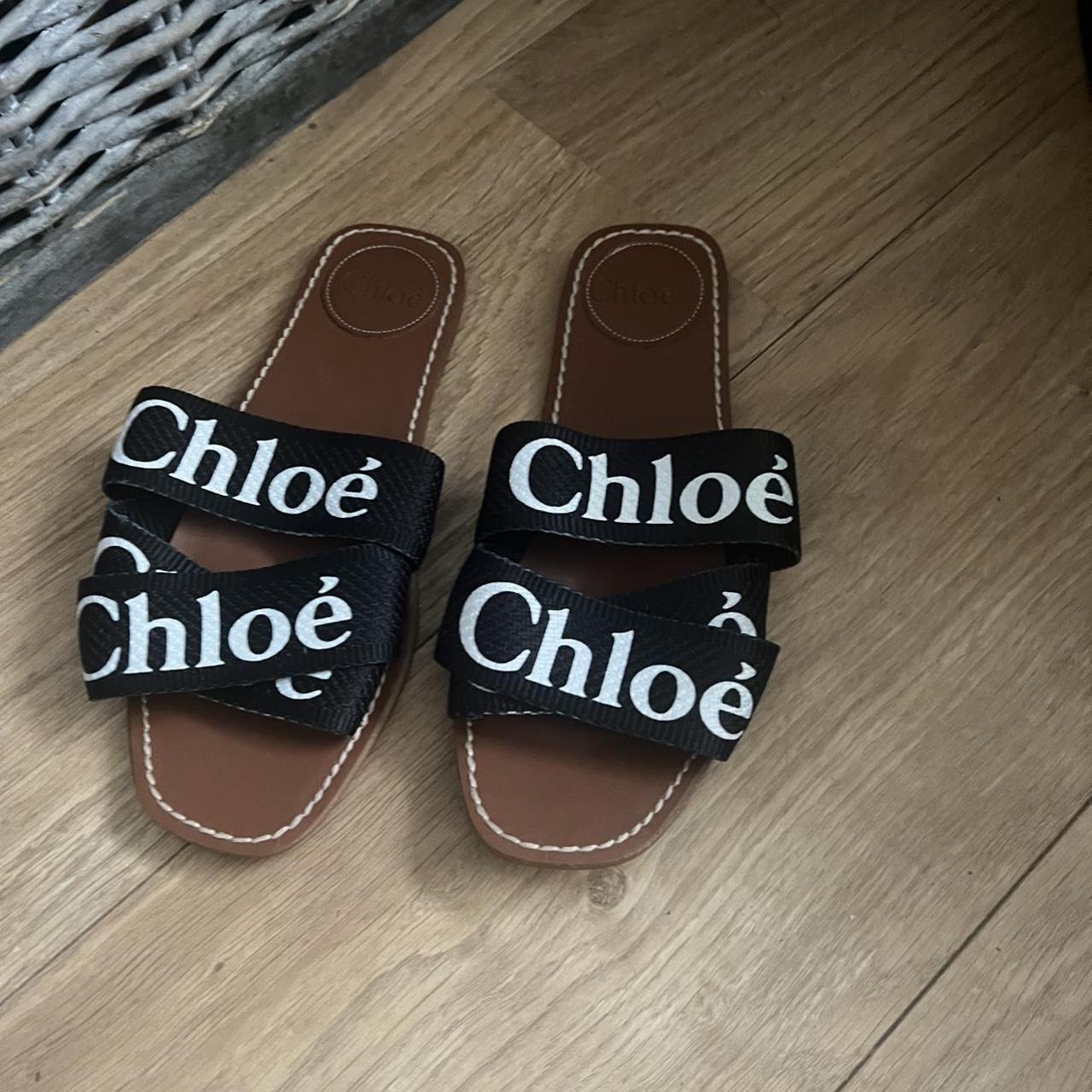 Black Chloe sliders Size 39 I think more a 5-6... - Depop