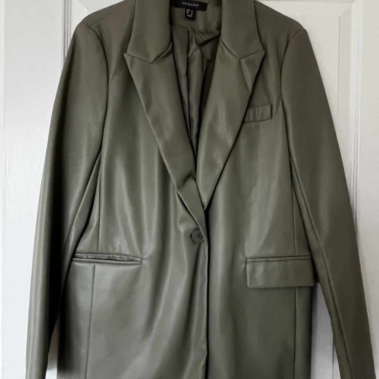 Primark faux green leather jacket. Only one once,... - Depop