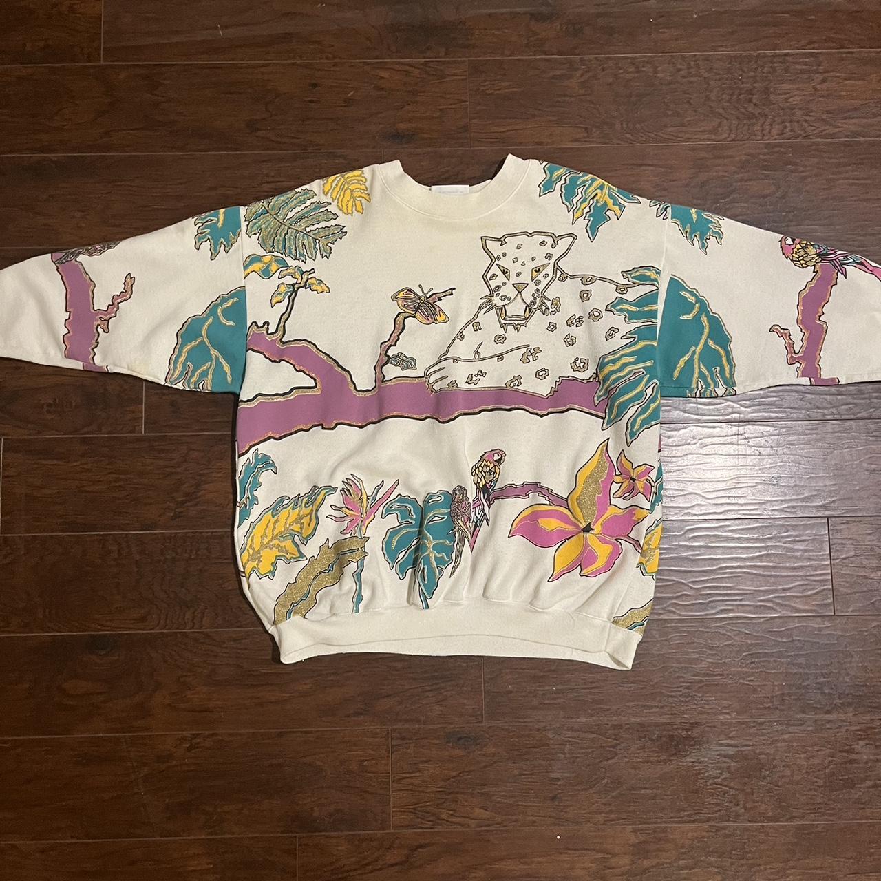 Vintage Leopard AOP Crewneck - Depop
