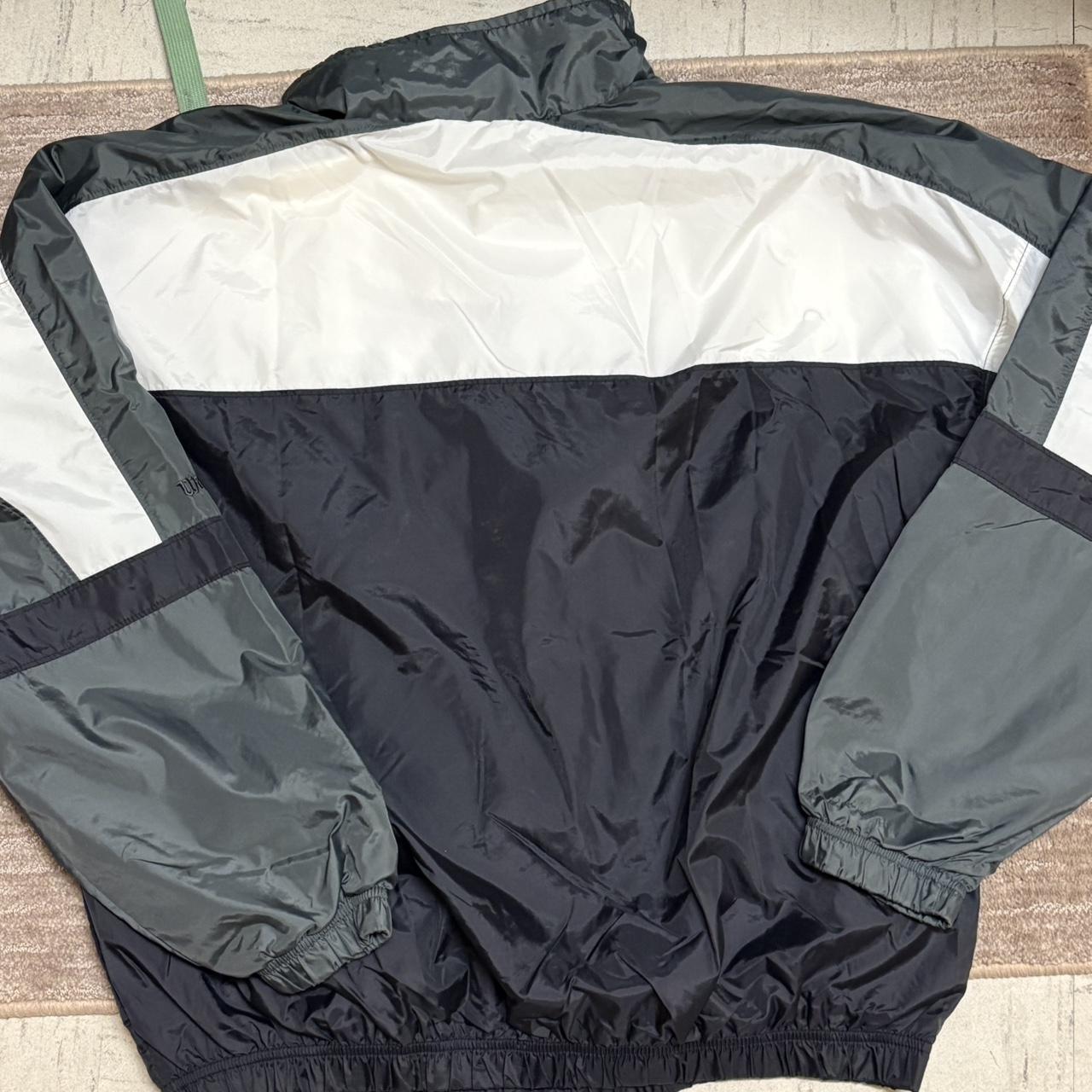Vintage Wilson windbreaker jacket - black and white... | Depop