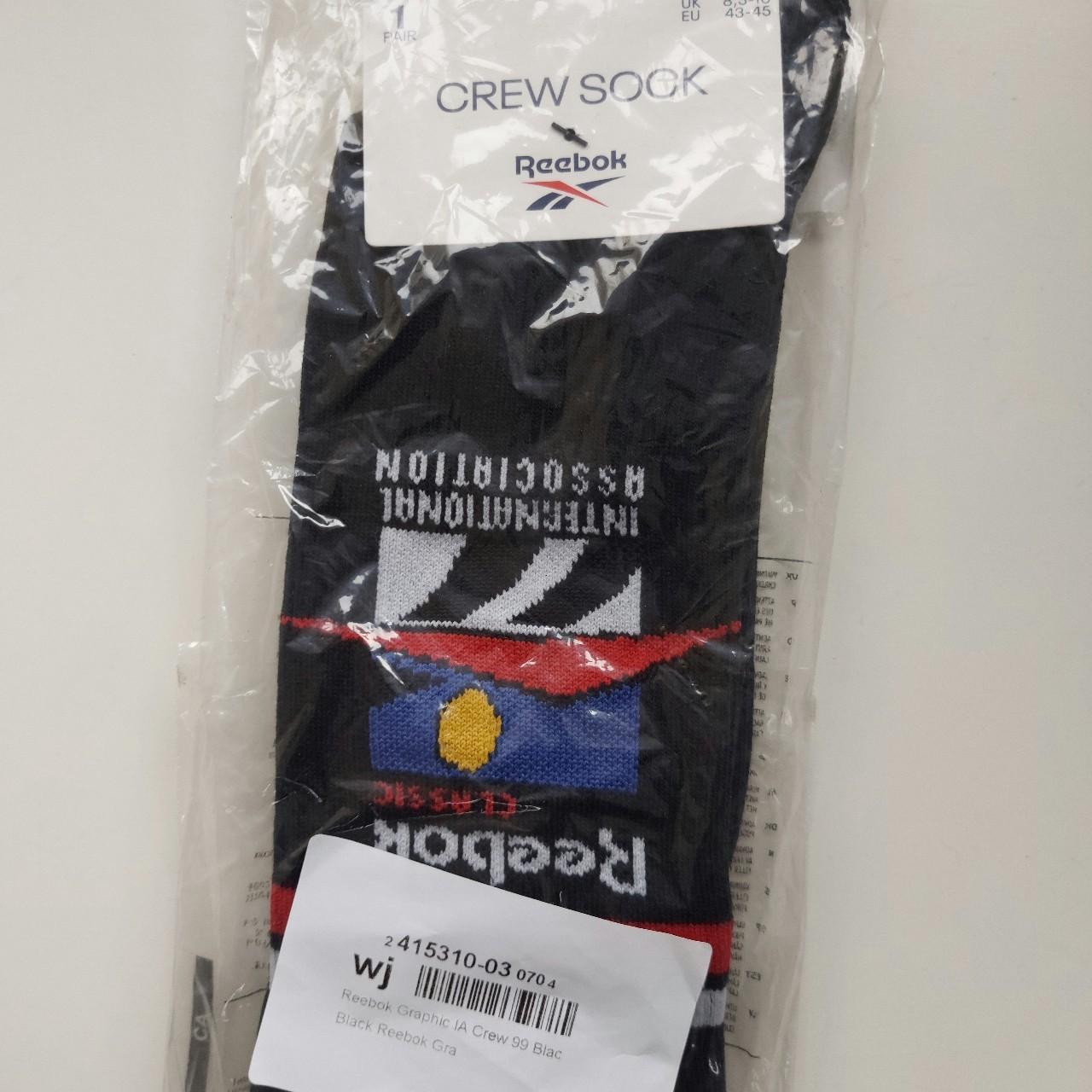 Reebok International Association Crew Socks Black... - Depop
