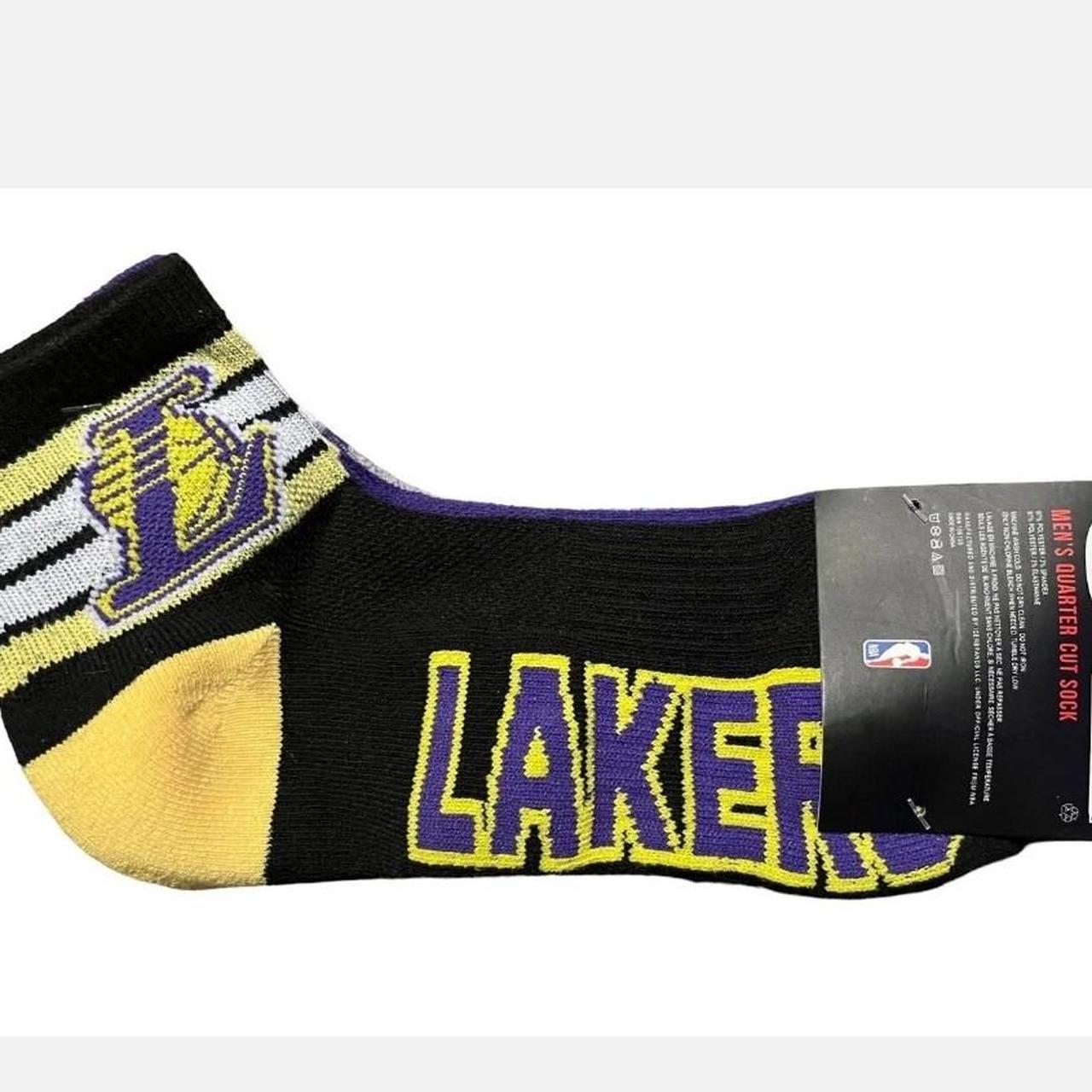 LA Lakers NBA Socks Men's Shoe Size 6-12 Pack Of 3... - Depop