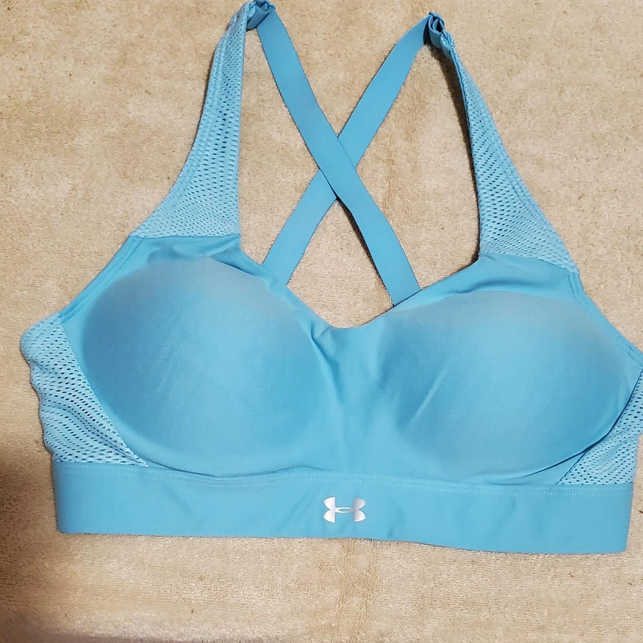 Under Armour Women's Blue Bra | Depop