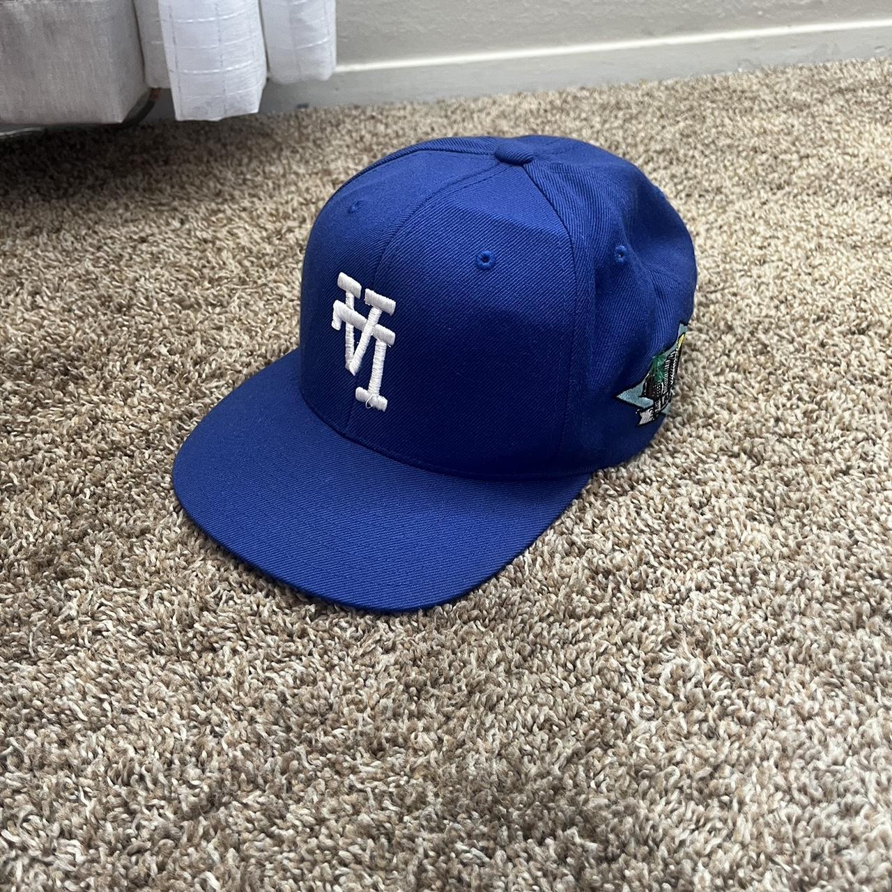 LA Dodgers hat (upside down logo) adjustable Blue... | Depop