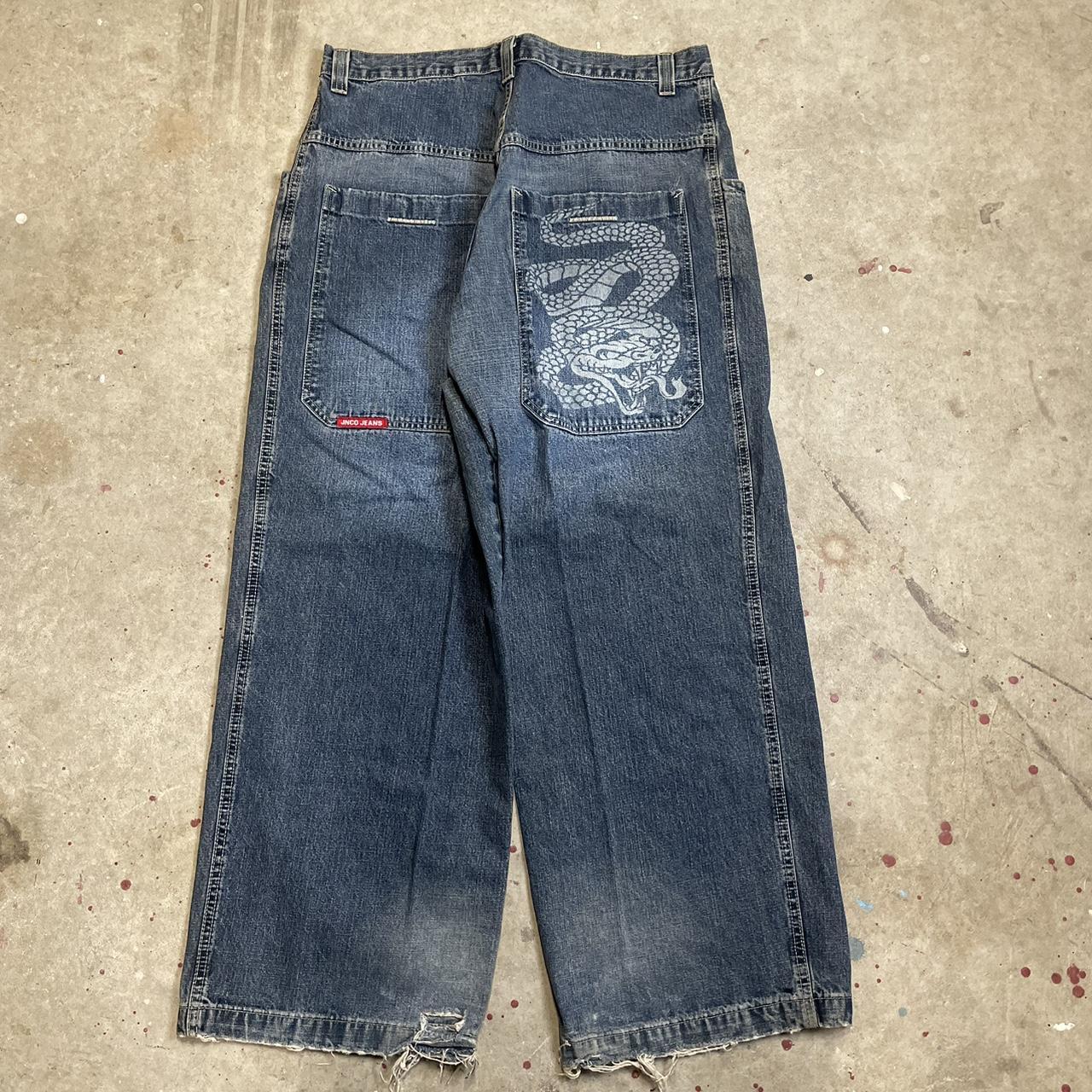 Rare Jnco Snake Tribal Baggy Jeans 36 x 32 may be... - Depop