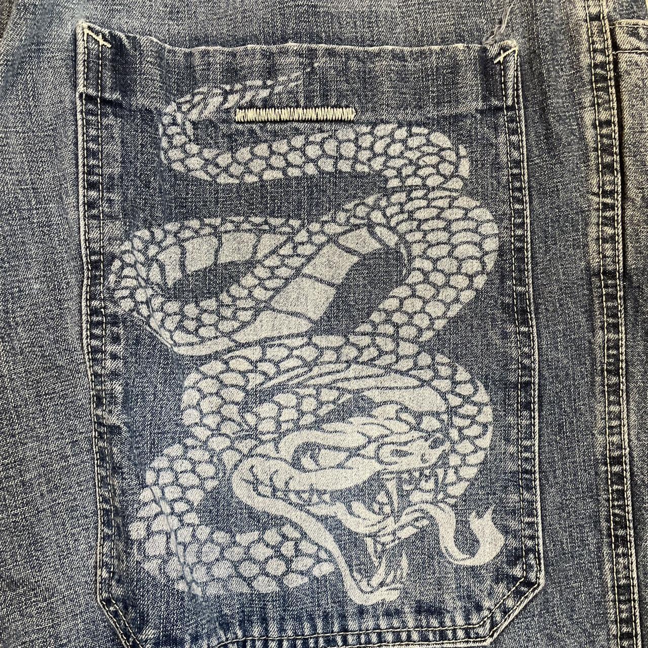 Rare Jnco Snake Tribal Baggy Jeans 36 x 32 may be... - Depop