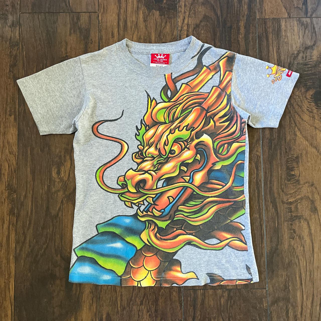 Description- JNCO Vintage Dragon Tee/Very rare Jnco... - Depop