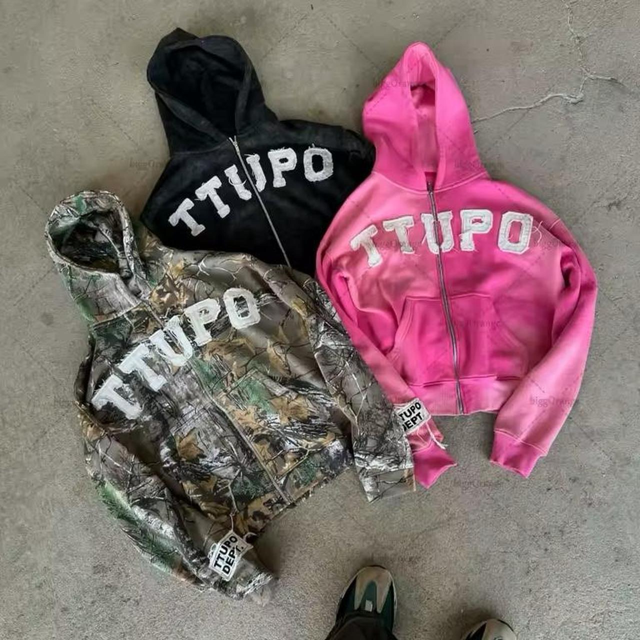 TTUPO hoodies in black, pink, and camo #hoodies | Depop