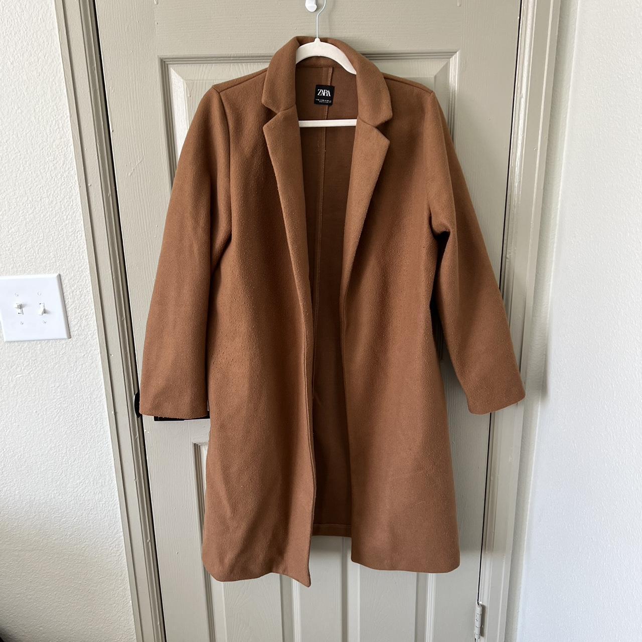 Zara Women's Tan and Brown Jacket | Depop