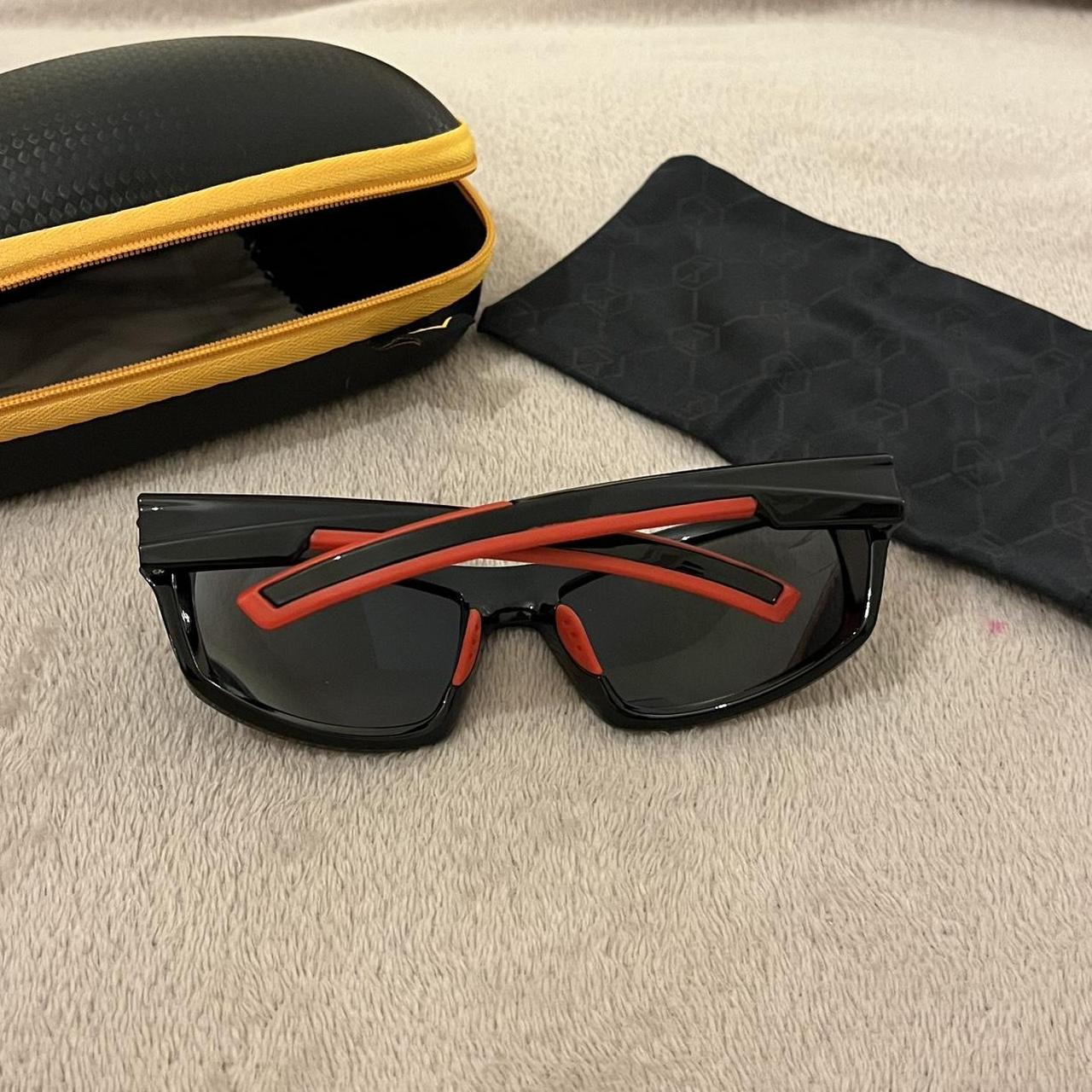 Women's Red and Black Sunglasses | Depop