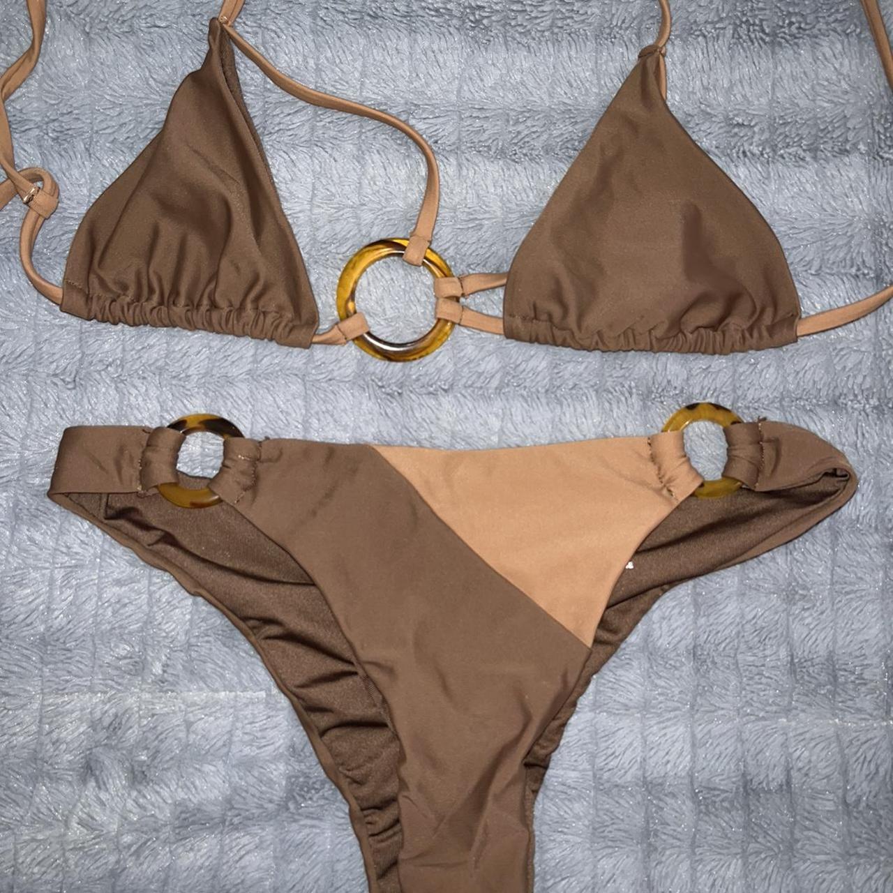 Meshki brown bathing suit x small top and bottom - Depop