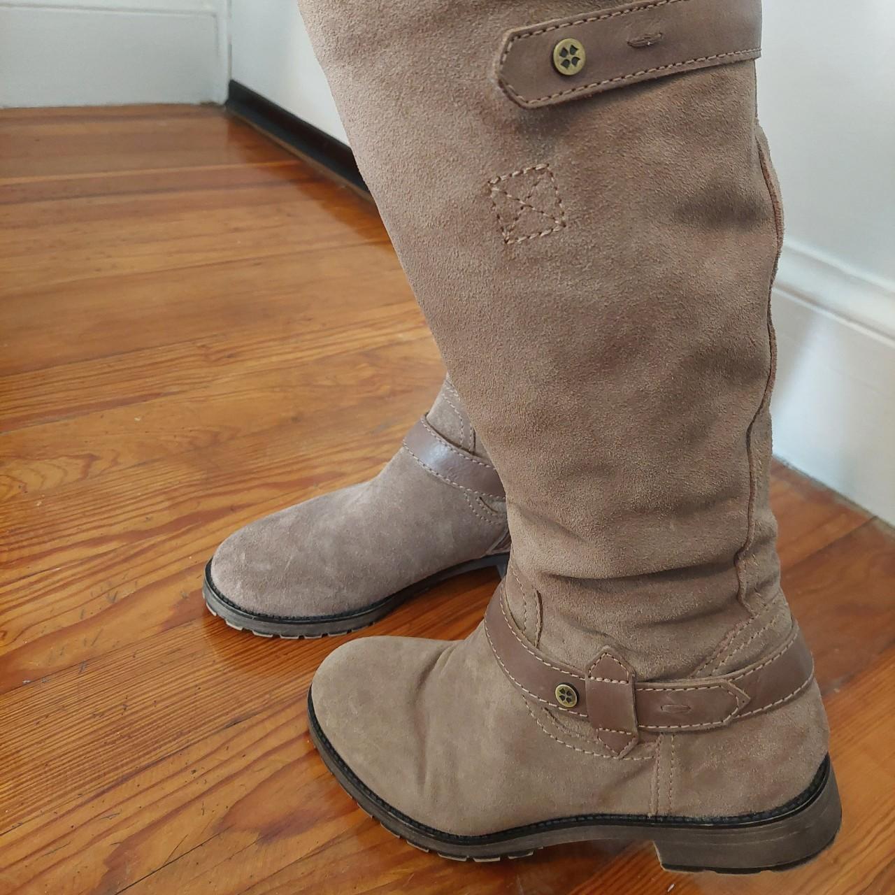 Suede riding boot style. Super soft and comfortable.... - Depop