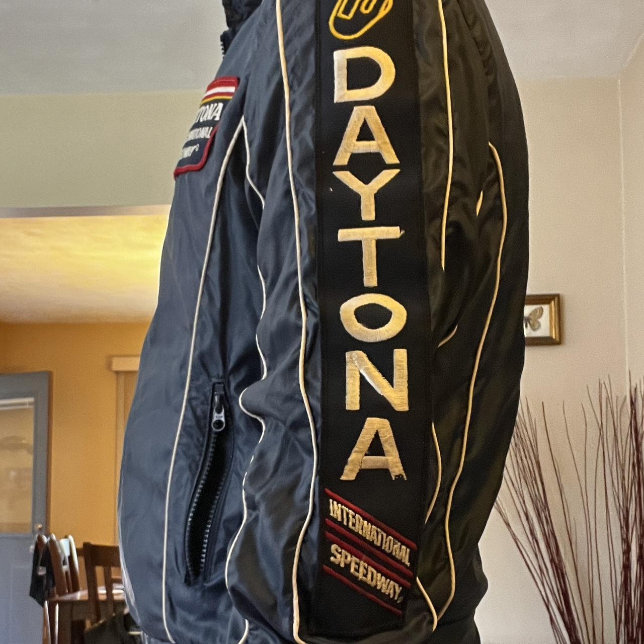 NASCAR Men's Blue and Black Jacket | Depop