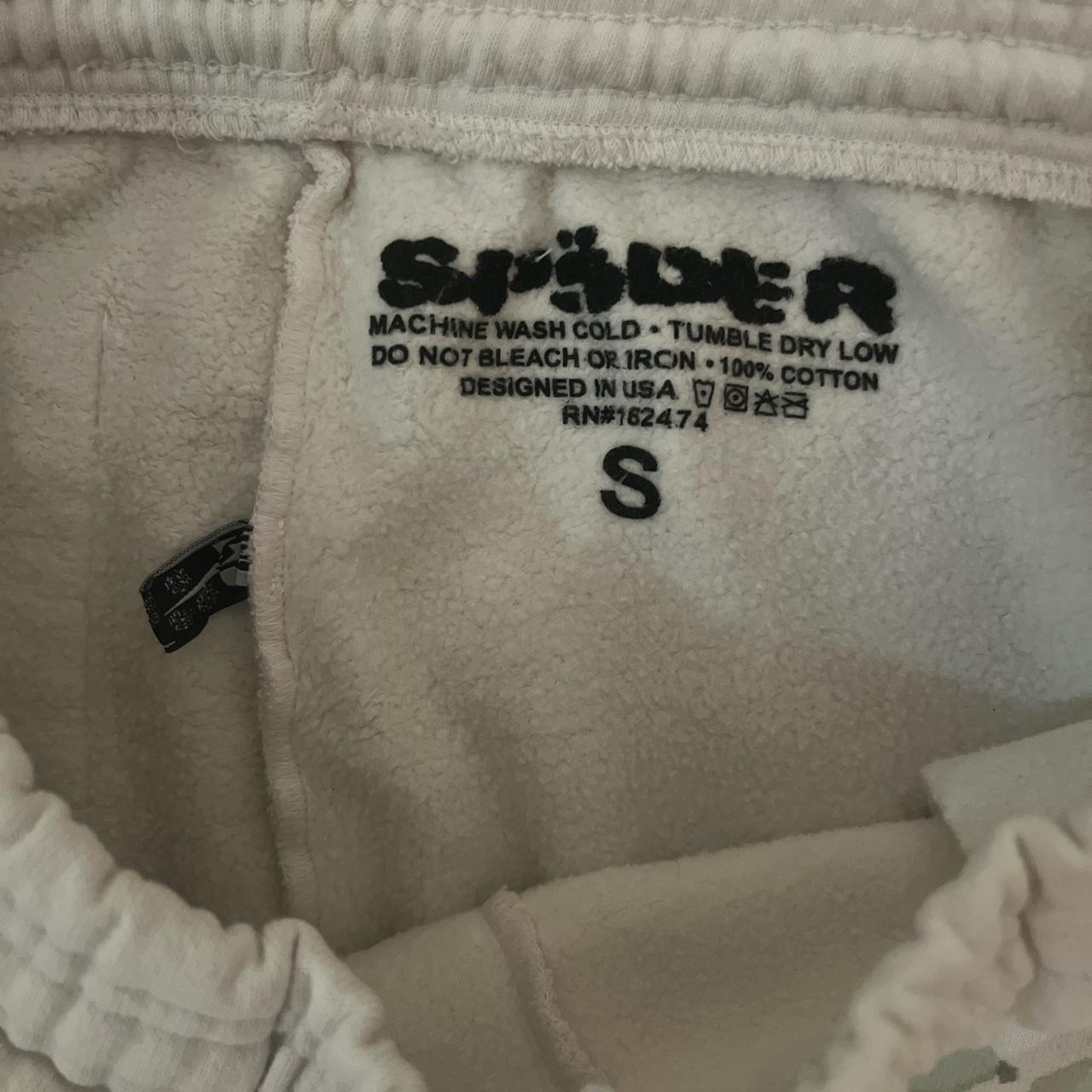 Spider Worldwide Men's White and Grey Joggers-tracksuits | Depop