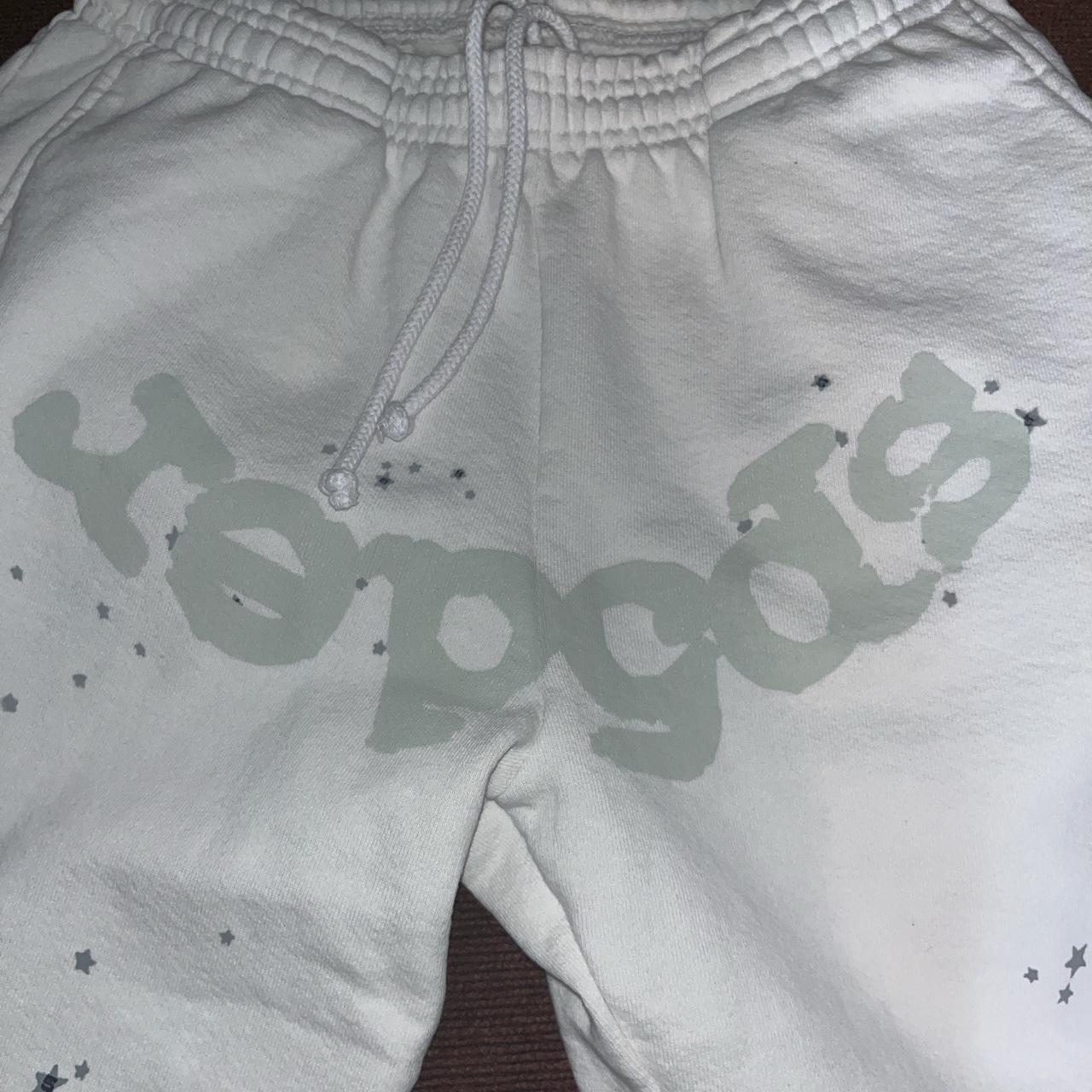 Spider Worldwide Men's White and Grey Joggers-tracksuits | Depop