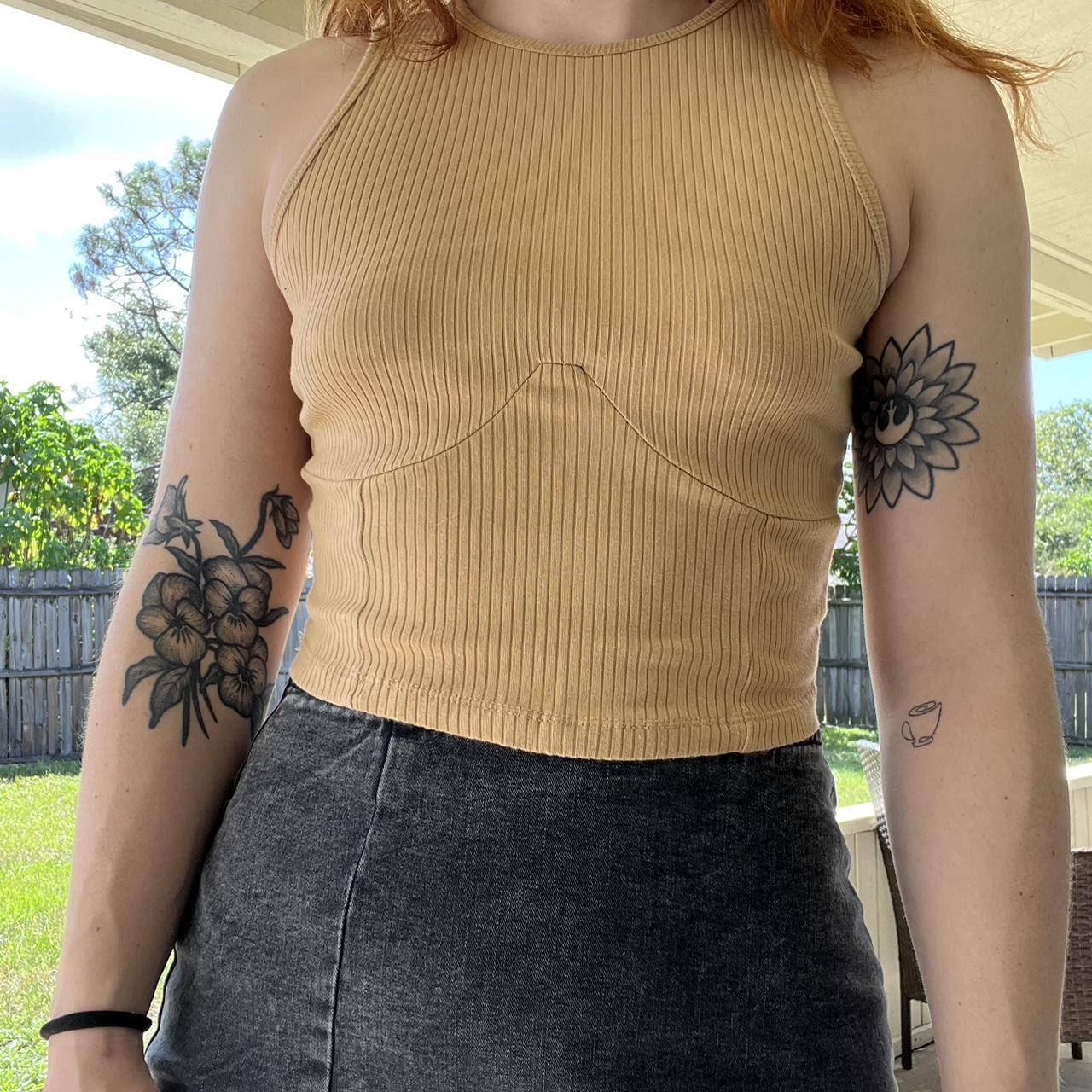 Tan racer tank us6 uk10 eu38 - Depop