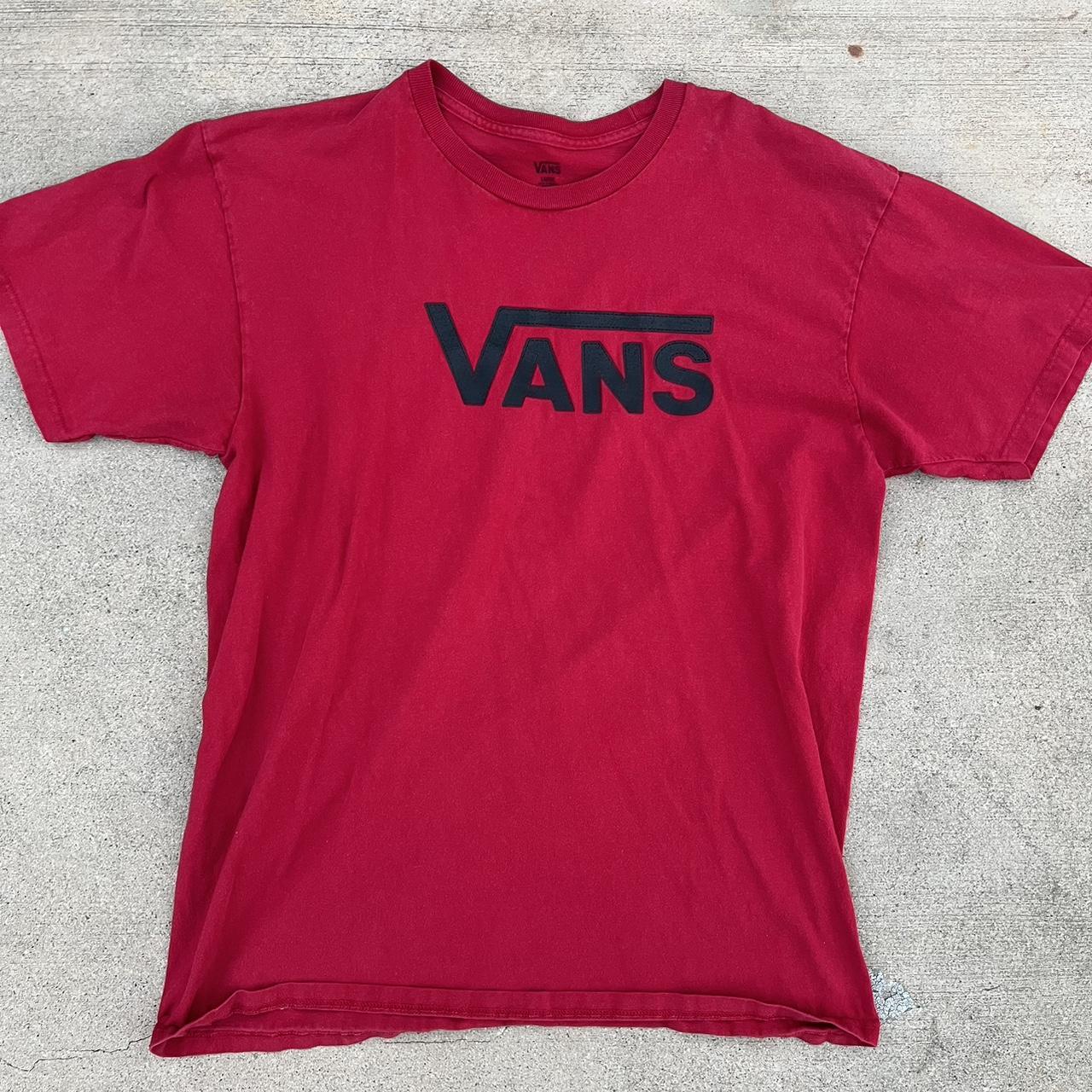 Vans shirt Red Large No stains, rips, etc. message... - Depop
