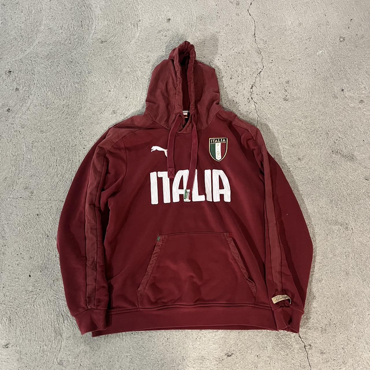 vintage puma italaia hoodie tagged 2xl fits like a... - Depop