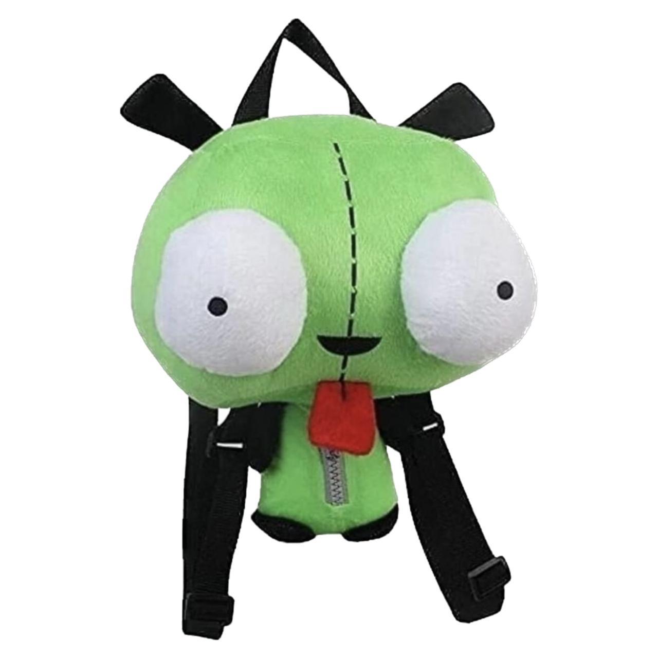 Y2K green Alien Invader Zim “Gir” Plush Backpack No... - Depop